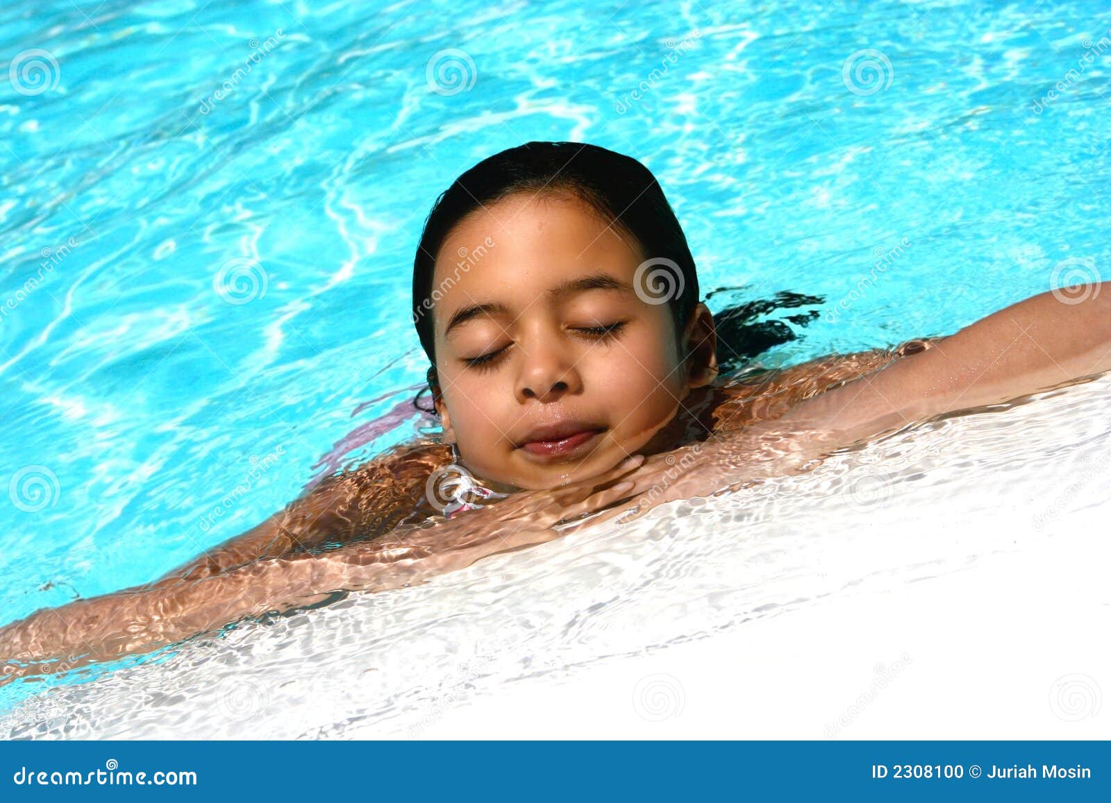 Girl by pool side stock photo. Image of childhood, diversity - 2308100