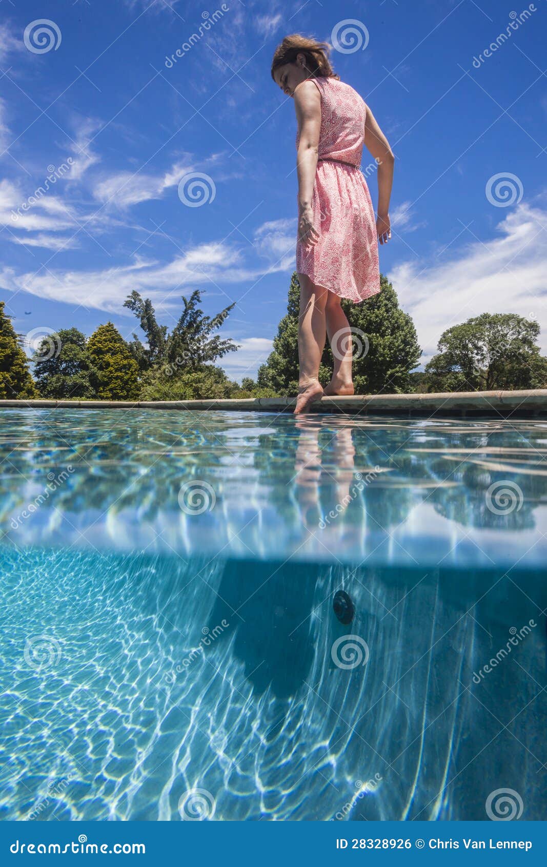 Girl Pool Waterline Test stock photo. Image of water - 28328926