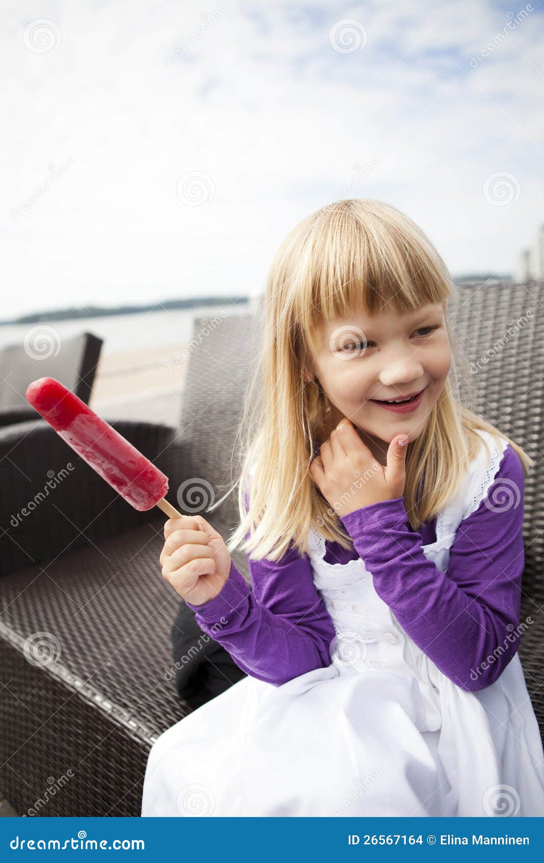 Girl with popsicle stock photo. Image of cute, outside - 26567164