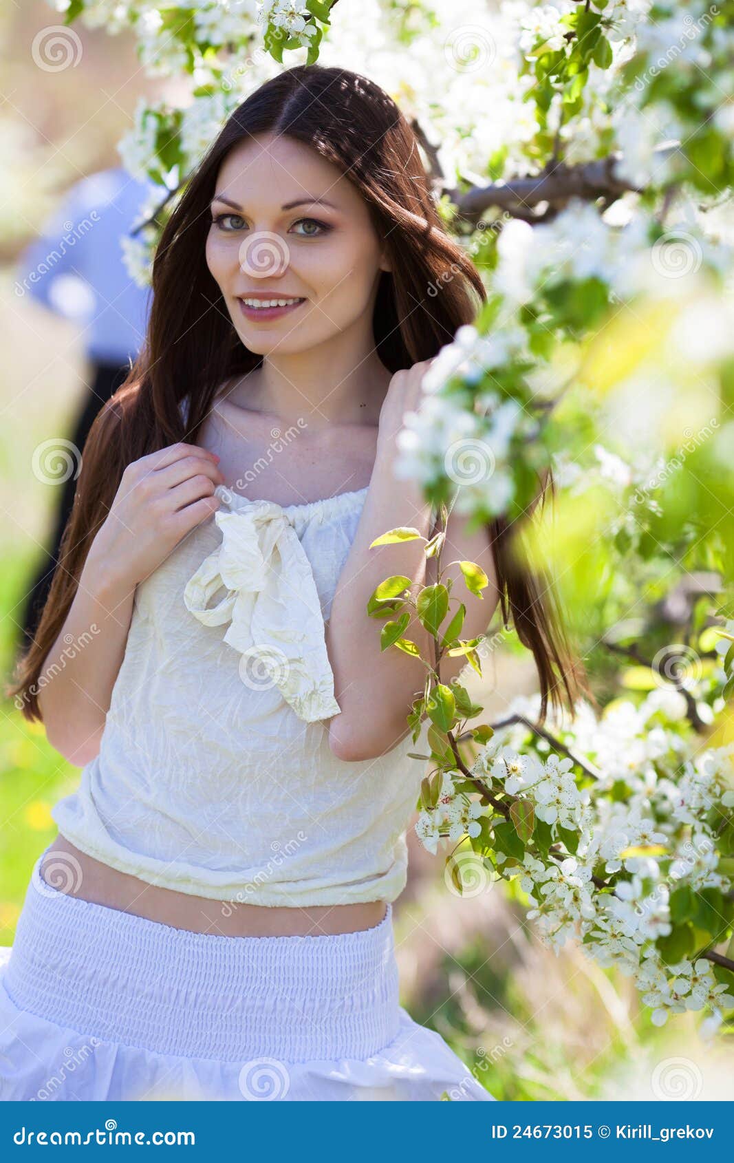 Girl portrait in garden stock image. Image of face, attractive - 24673015