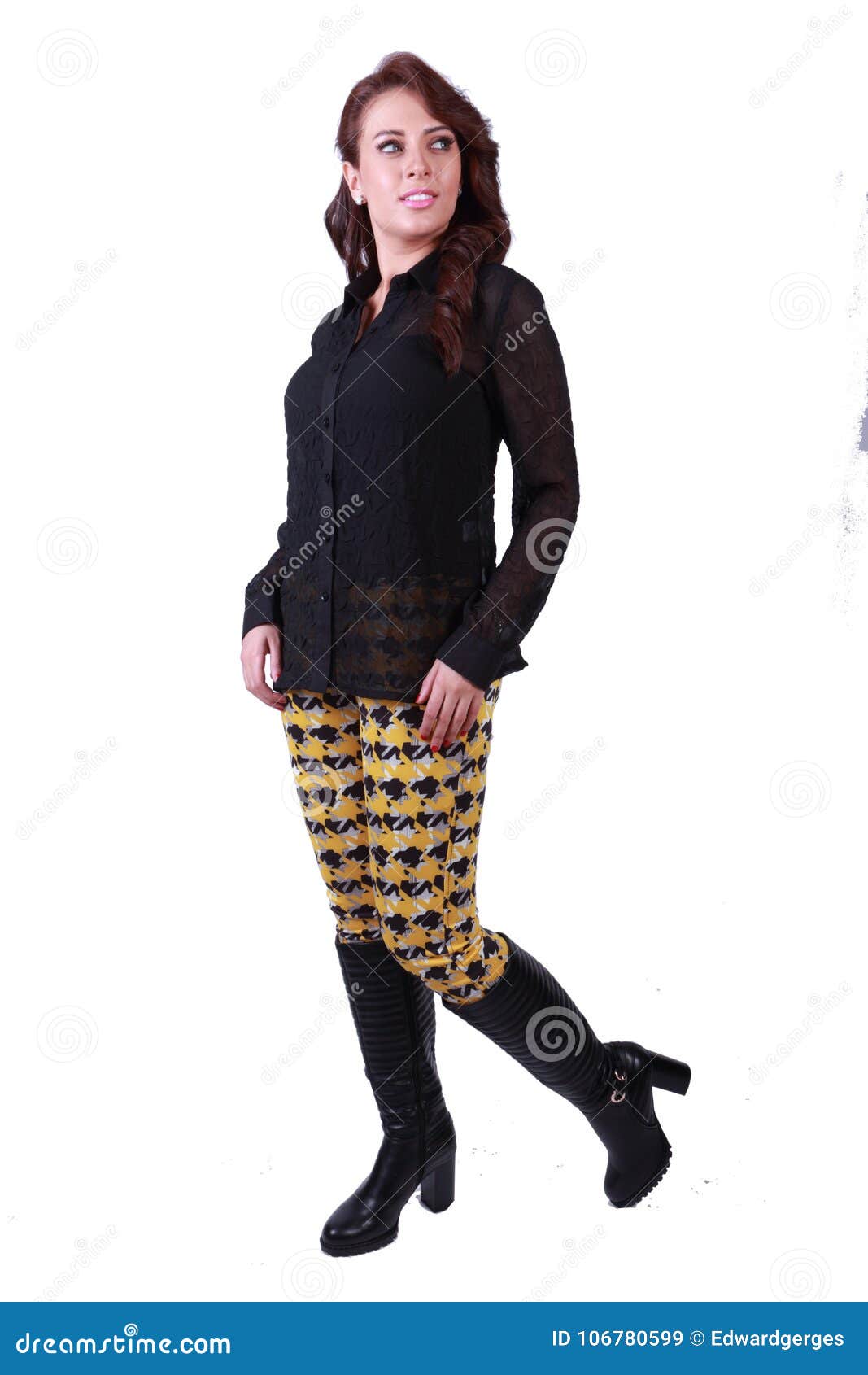 Girl Pose Looking Back Standing Stock Image - Image of ingredient ...