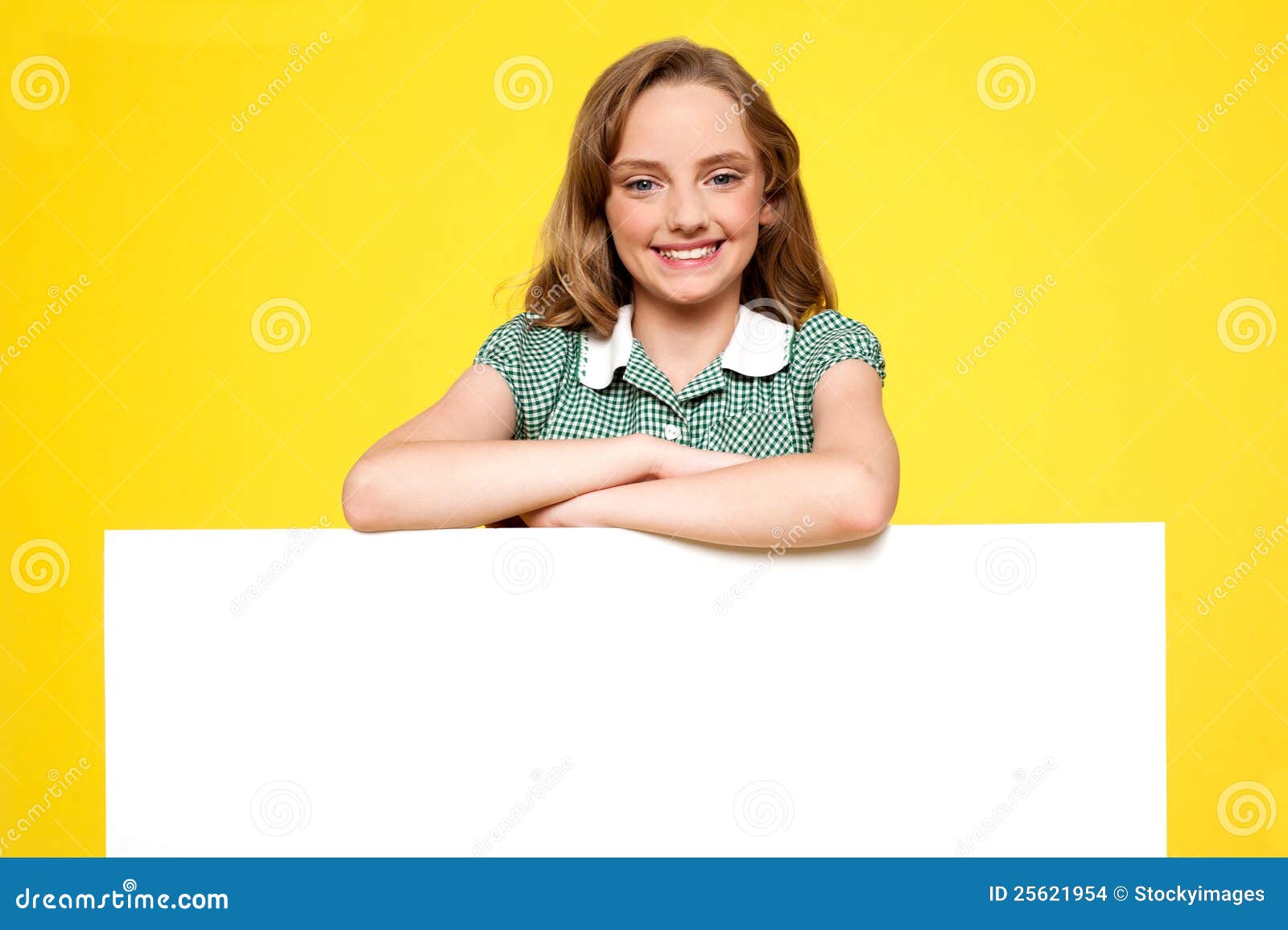 Girl Posing Behind an Advertising Board Stock Photo - Image of female ...