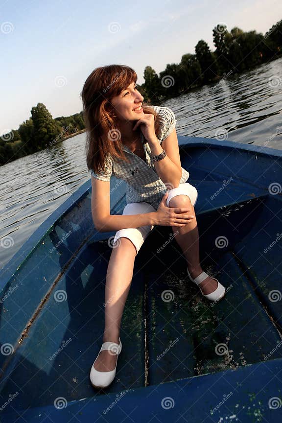 Girl posing on a boat stock image. Image of ocean, girl - 5977625