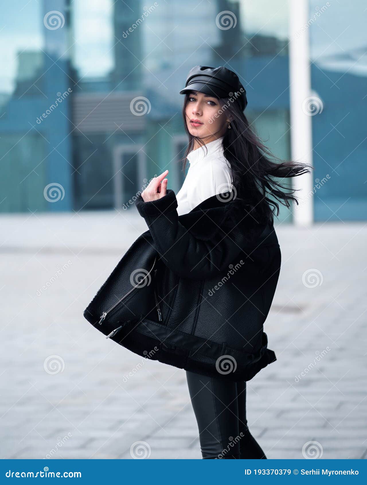 Girl posing at the city stock image. Image of leisure - 193370379