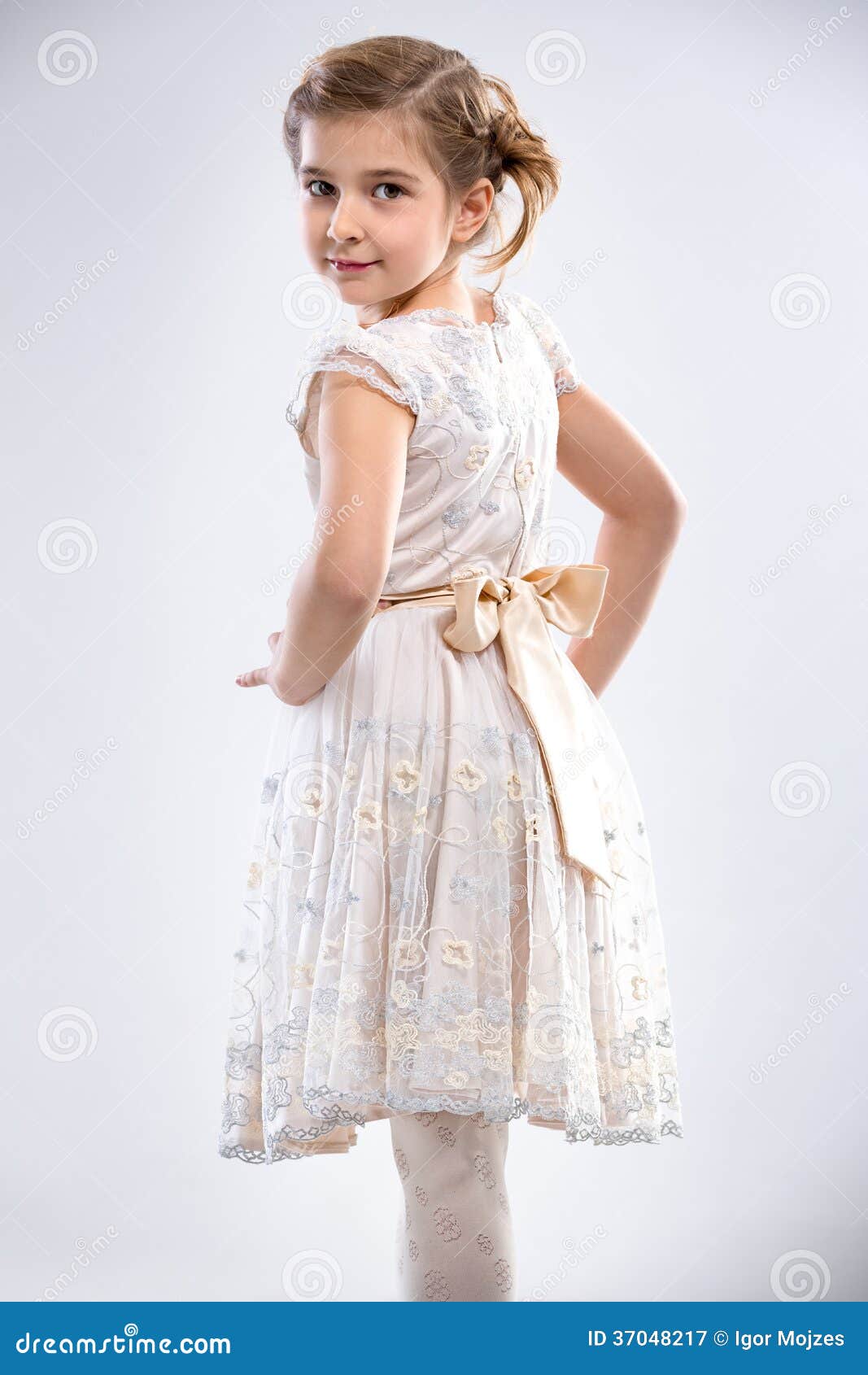 Girl posing in dress stock image. Image of childhood - 37048217