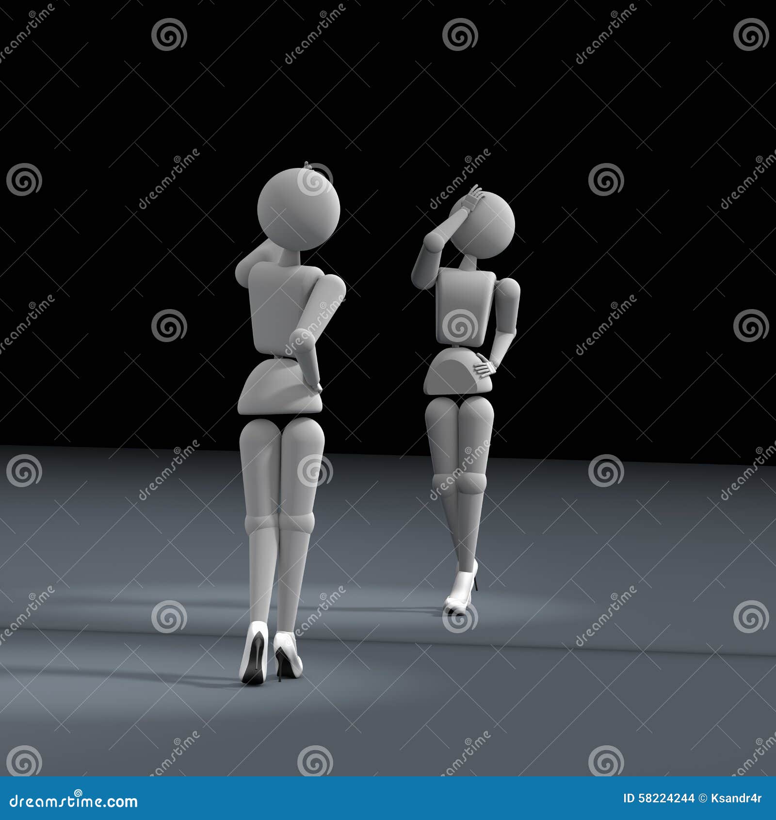 Girl Posing in Front of Mirror Stock Illustration - Illustration of ...