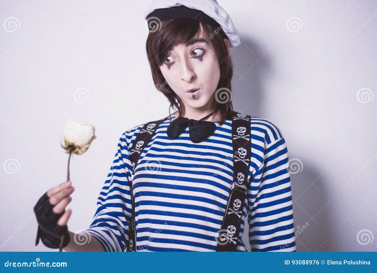 Girl Posing, in Makeup, Mime Stock Photo - Image of entertainment ...