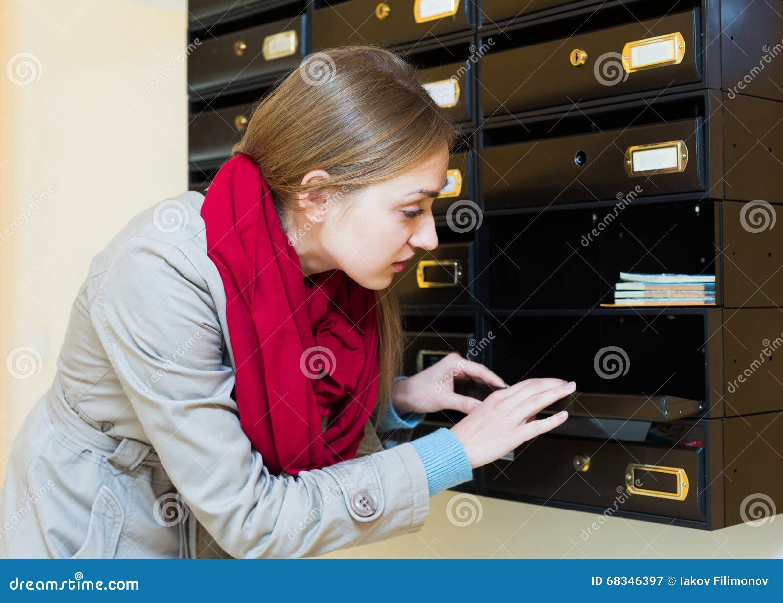 Girl Posing Near Empty Mailbox Stock Image - Image of casual, entrance ...