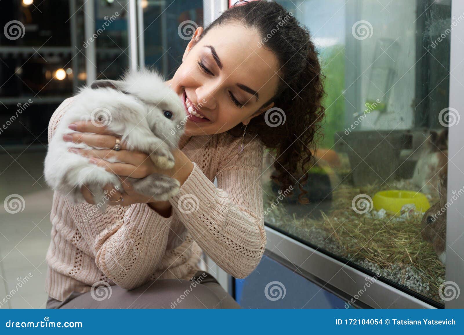 Girl posing with rabbit stock photo. Image of cute, people - 172104054