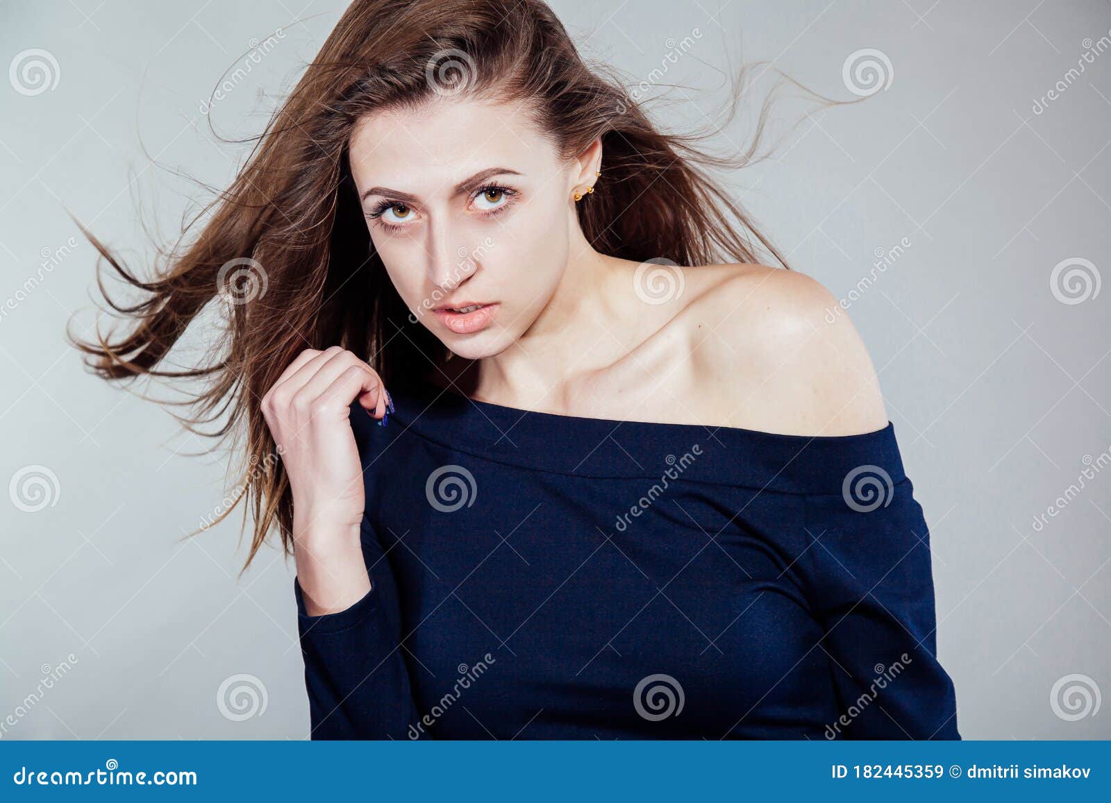 Beautiful Girl is Posing in the Studio Stock Image - Image of clean ...