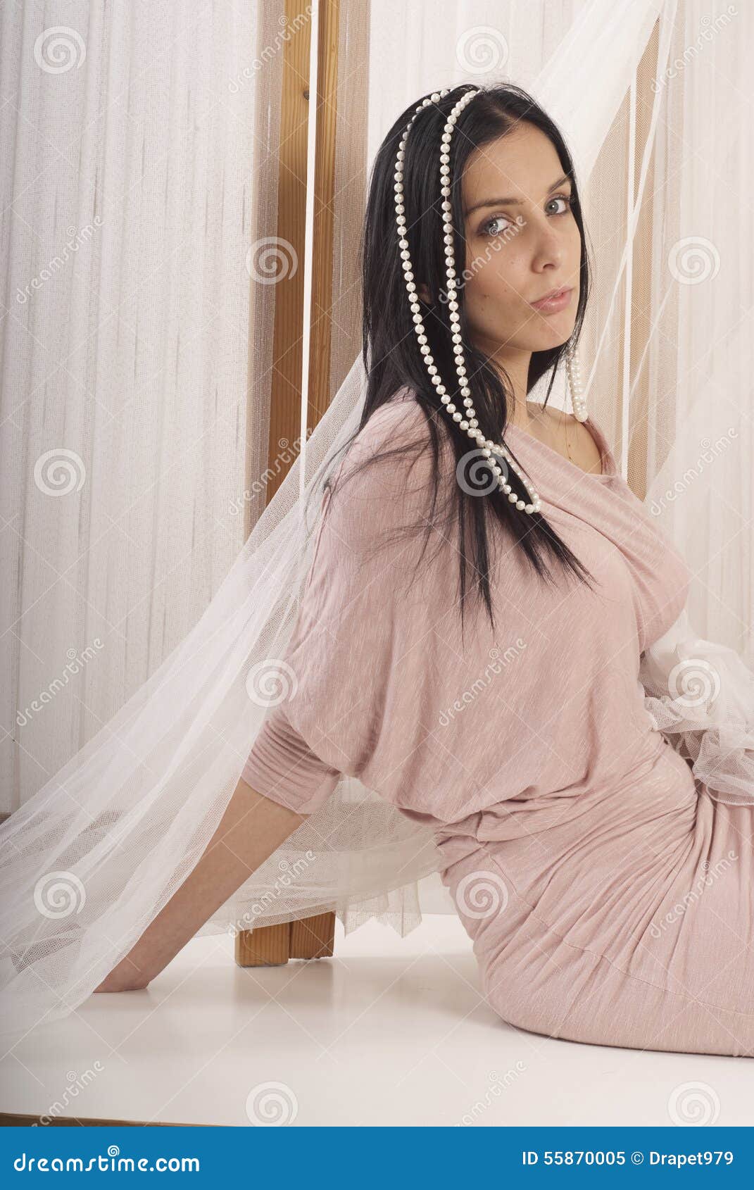 Girl Posing in the Studio Like Princess Stock Image - Image of beauty ...