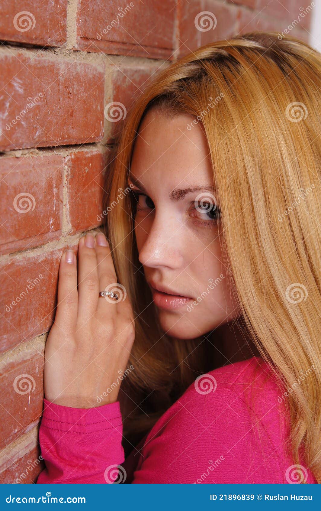 Girl posing at wall stock image. Image of ginger, healthy - 21896839