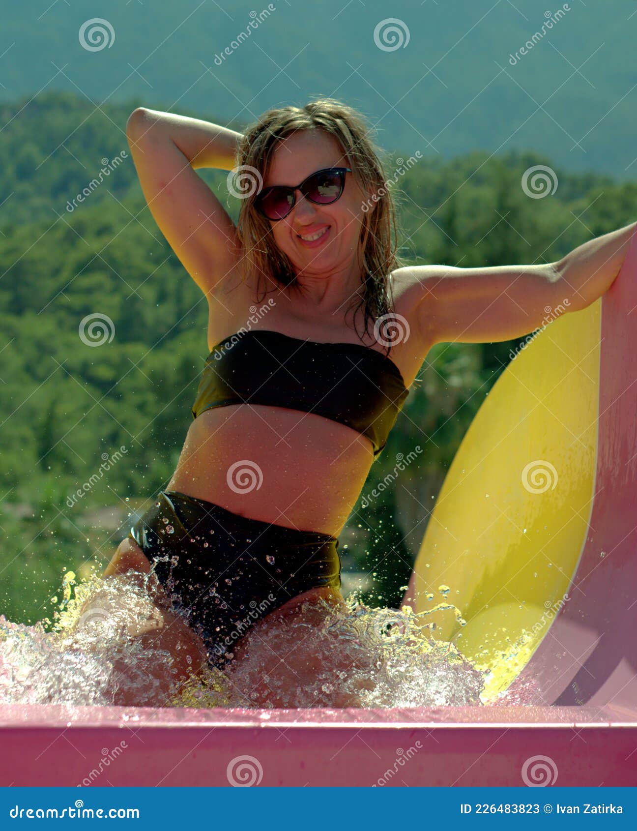 Girl Posing In A Water Park Stock Image Image Of Park Shores 226483823