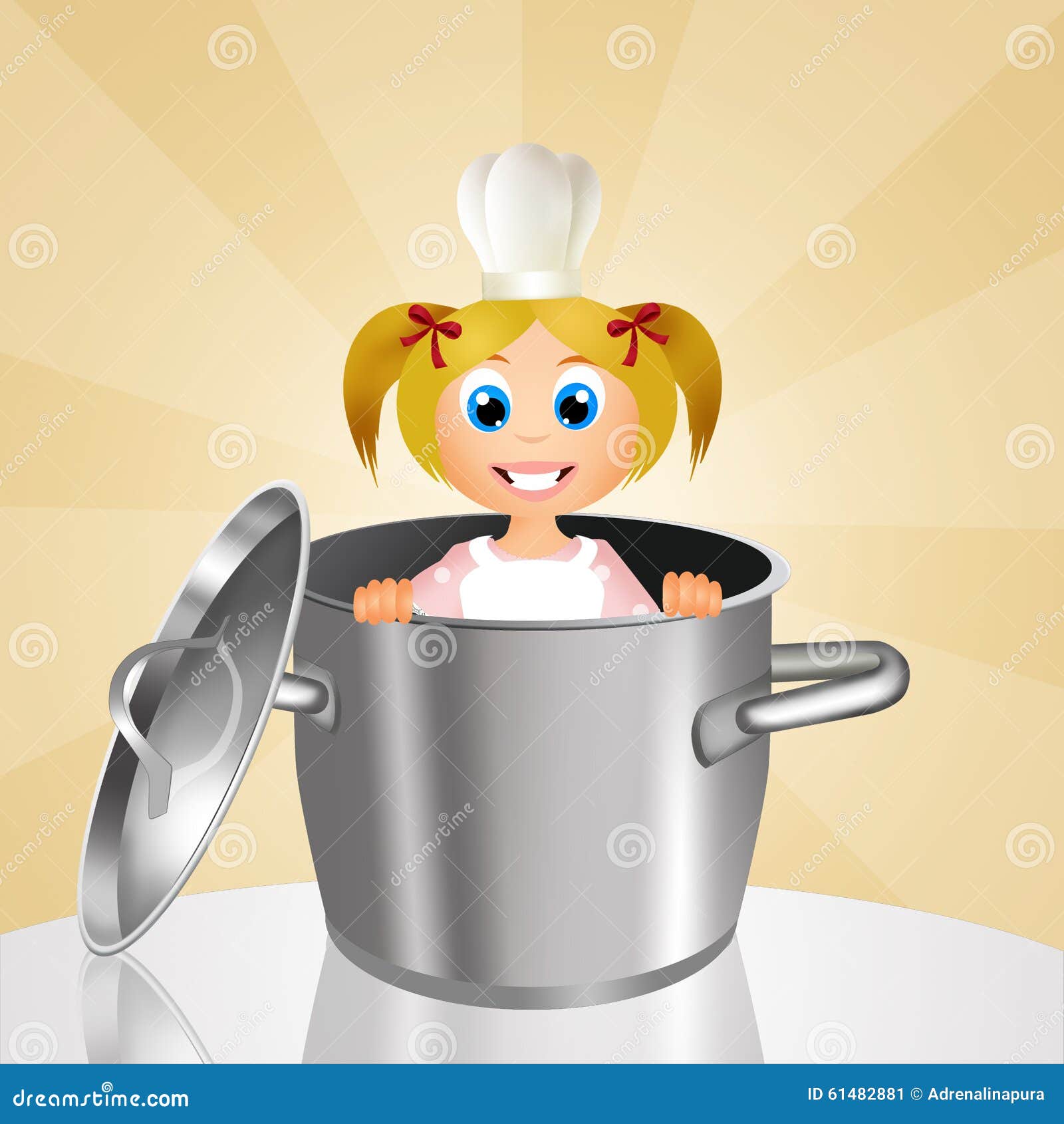 Girl in the pot stock illustration. Illustration of class - 61482881