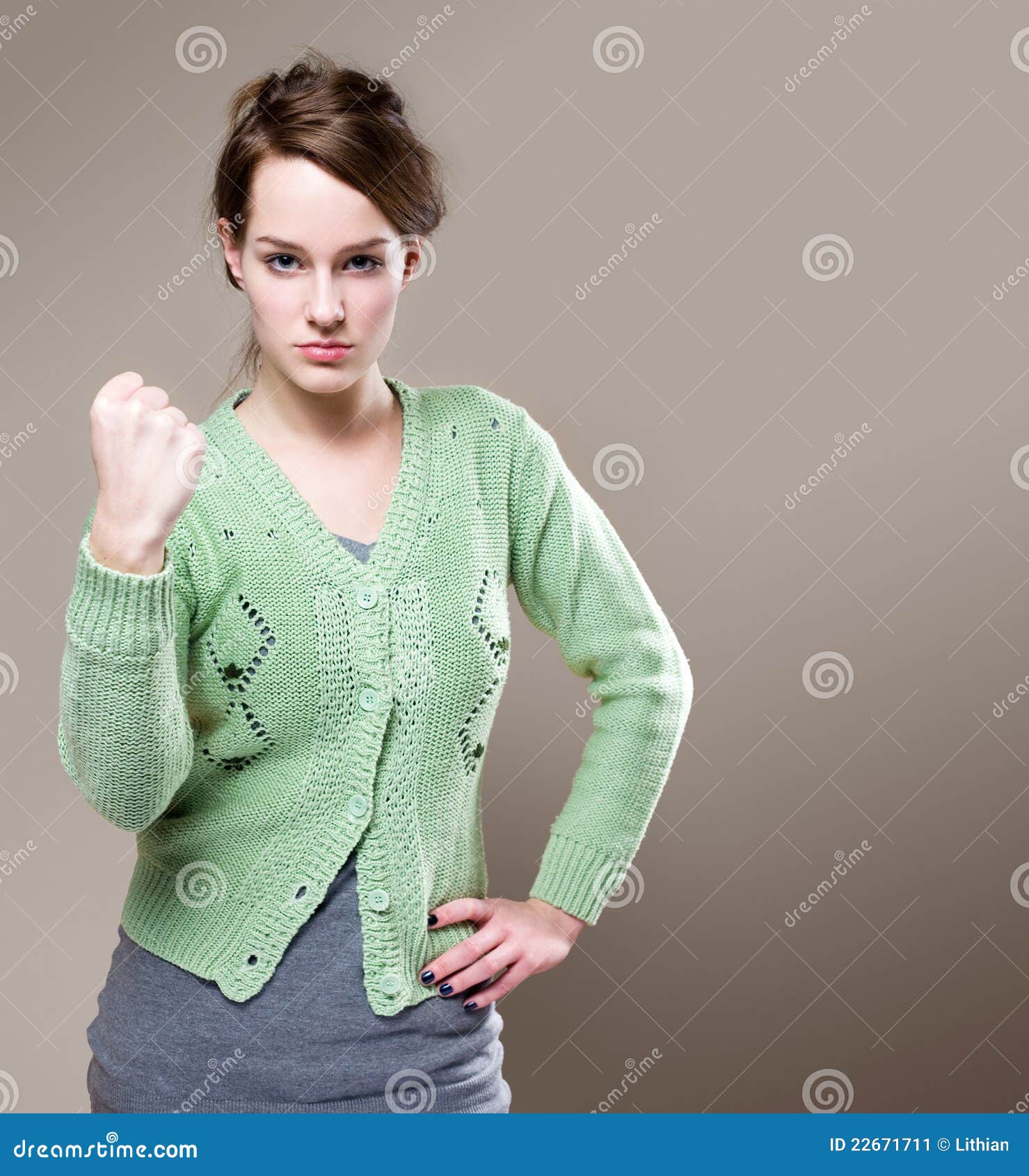 Girl power. stock image. Image of caucasian, person, portrait - 22671711