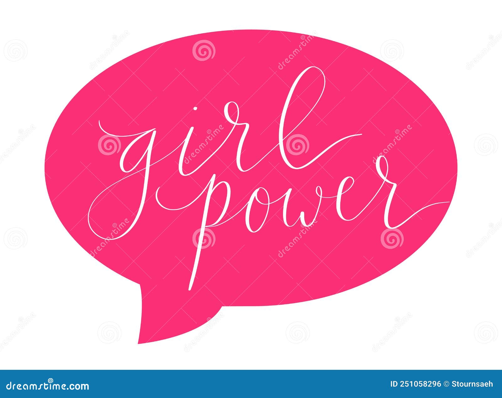 Girl Power Handwritten Lettering in Speech Bubble Stock Vector ...