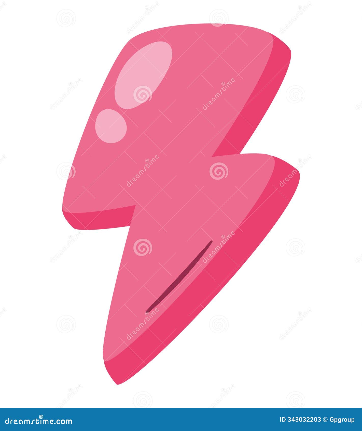 Pink Lightning Bolt Clipart With Black Outlines In Vector EPS Format ...