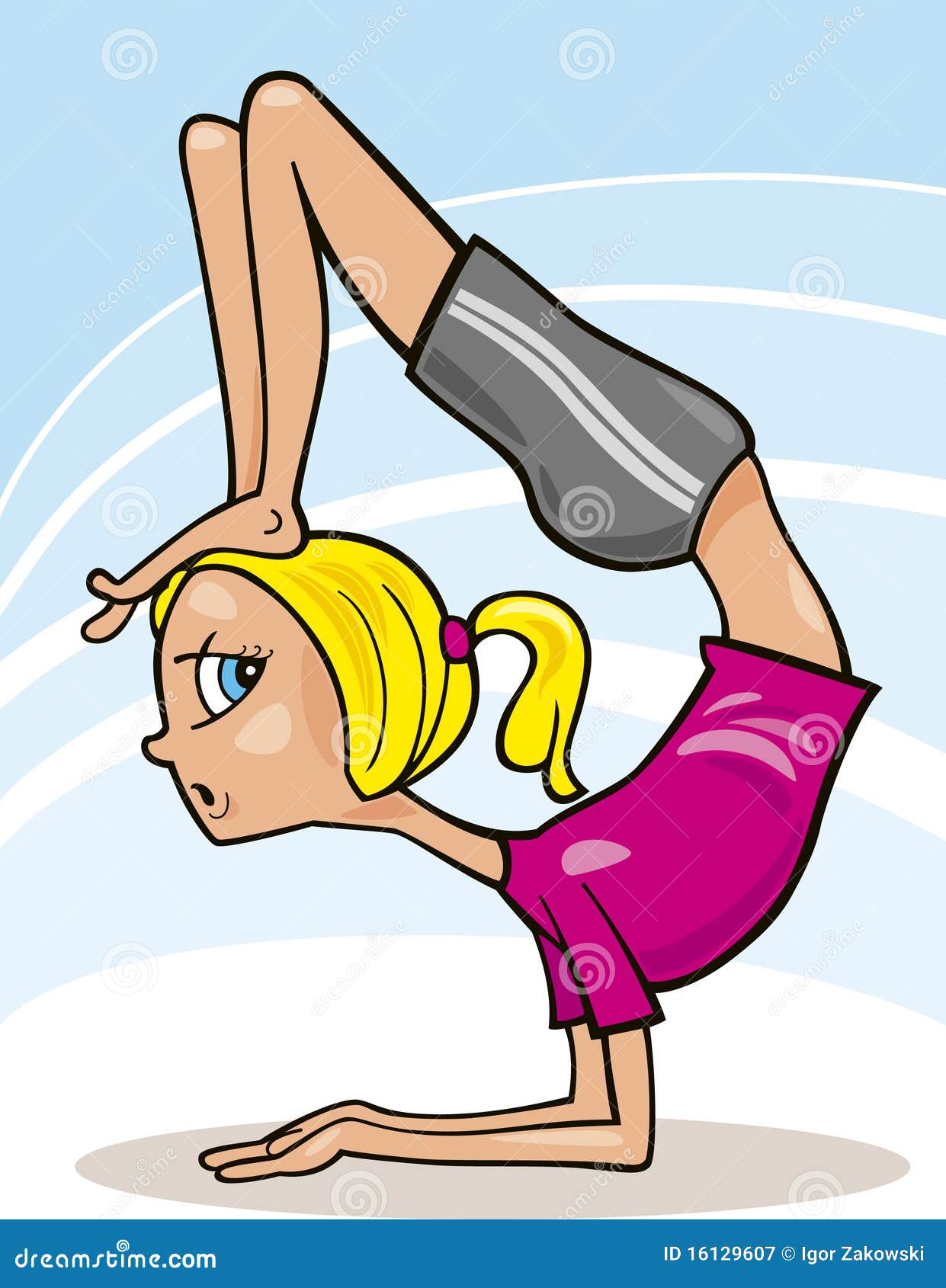 Girl practice yoga stock vector. Illustration of relax - 16129607