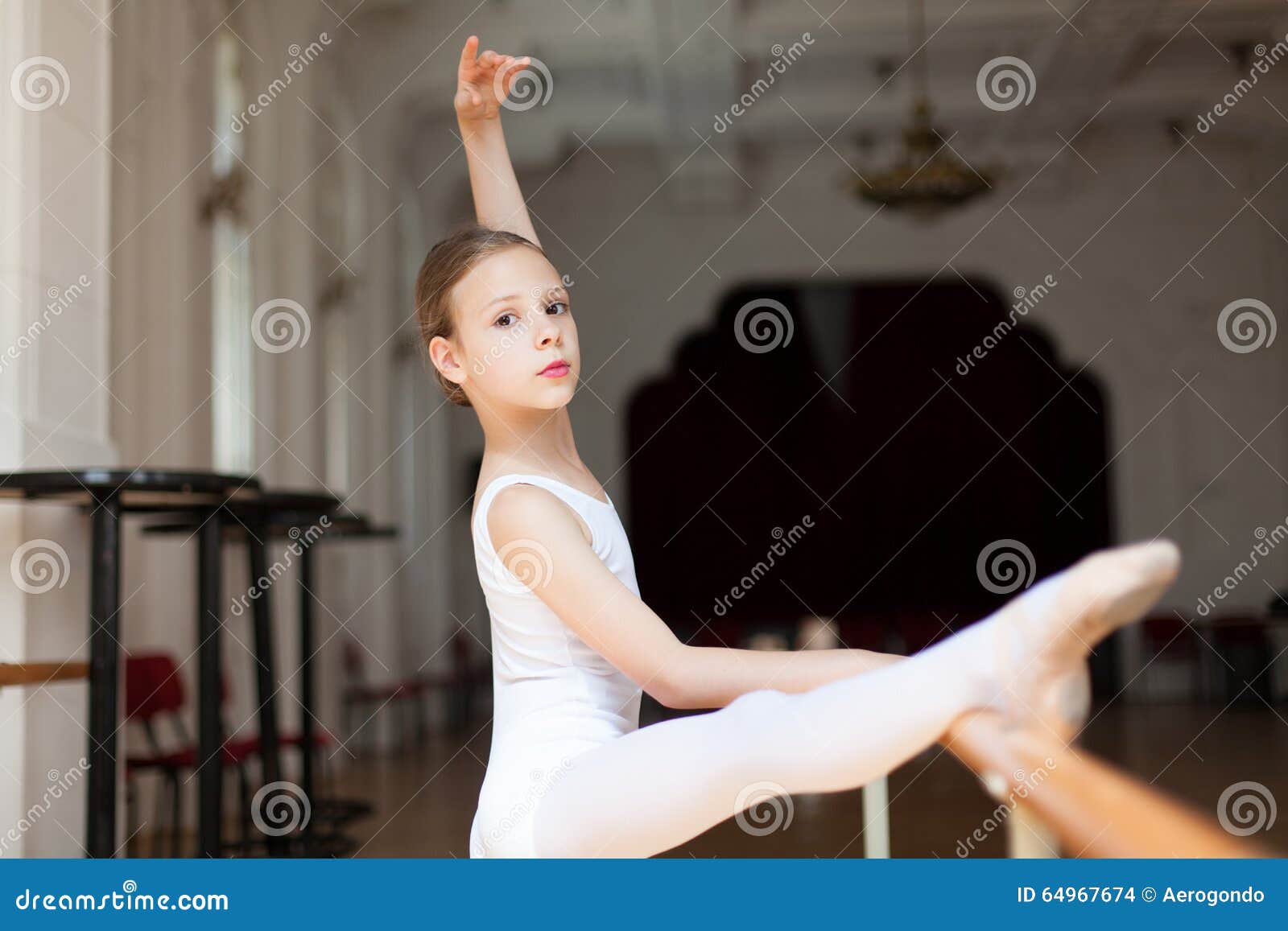 Girl practicing ballet stock photo. Image of adorable - 64967674