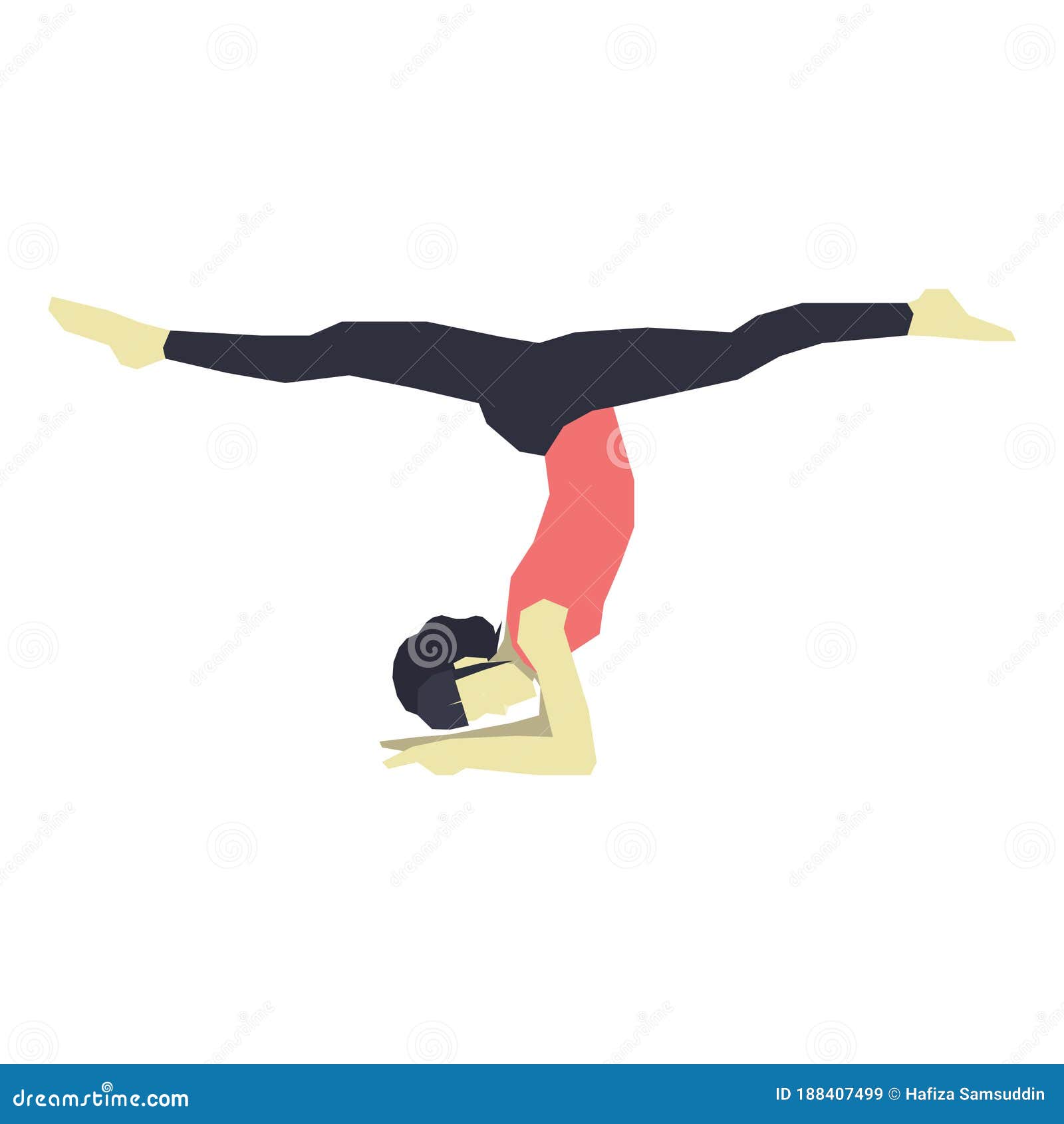 Yoga Inversion Pose. Vector Illustration Decorative Design ...