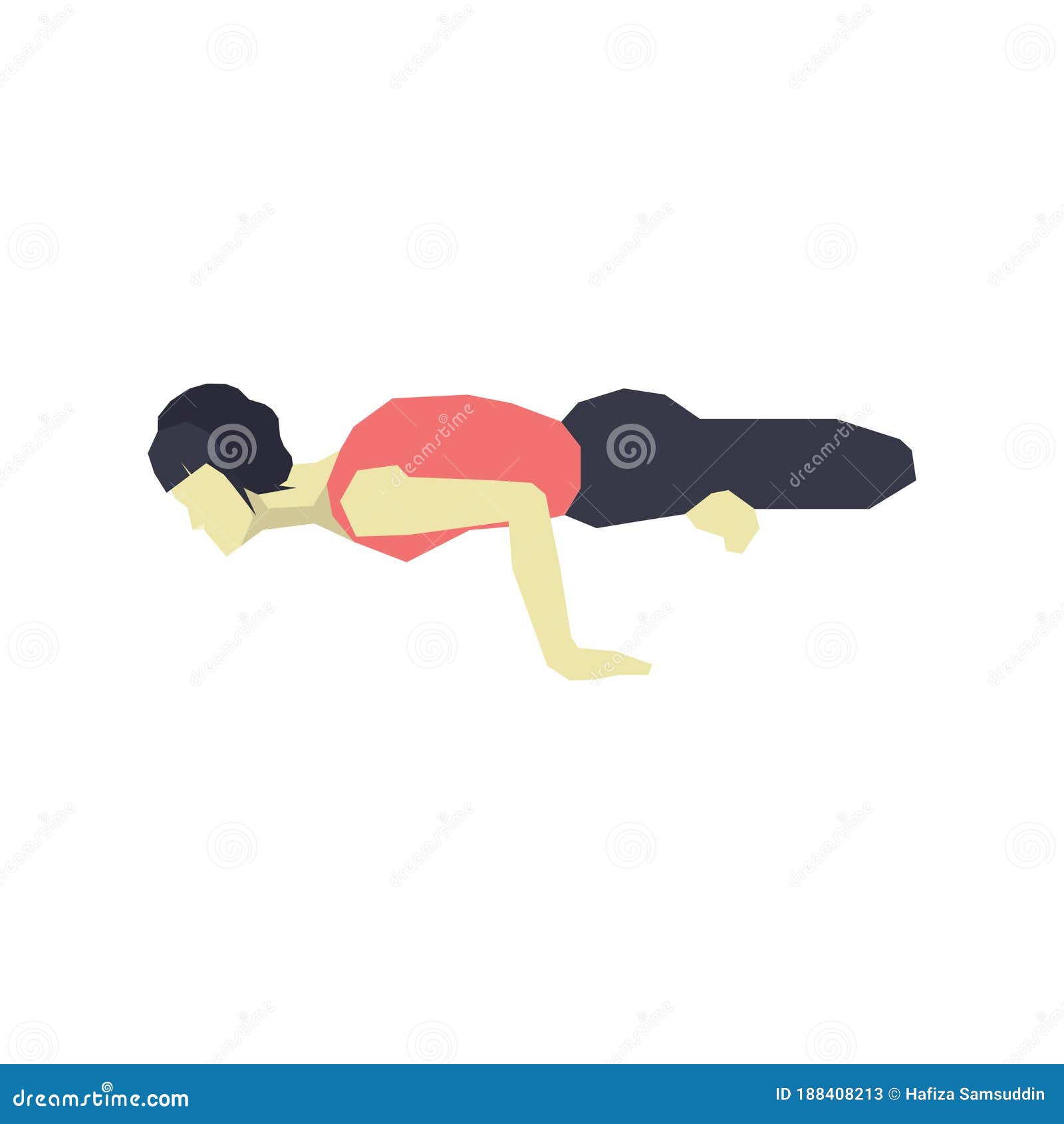 Girl Practising Yoga in Peacock Pose. Vector Illustration Decorative ...