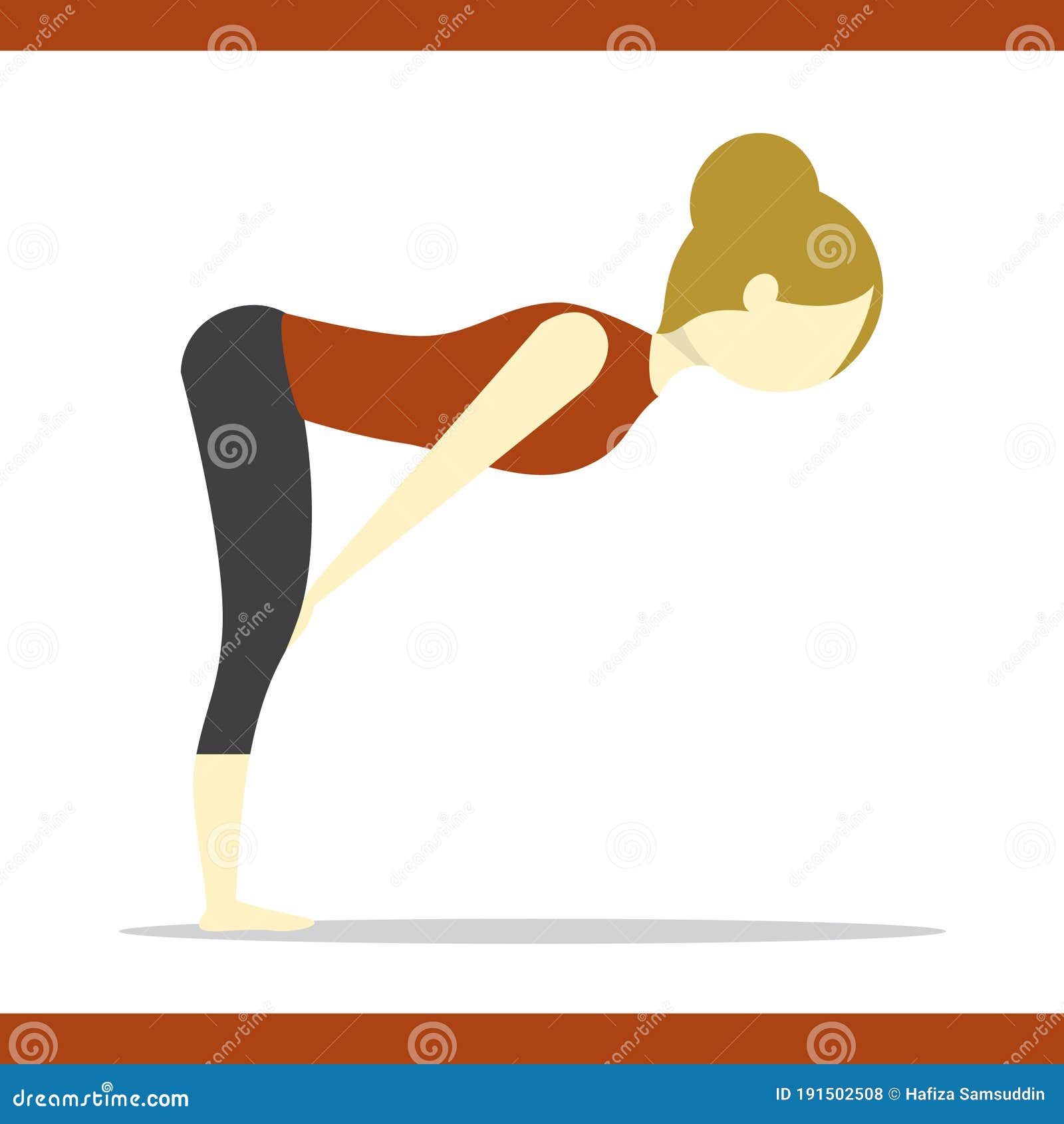 Standing Half Moon Back Bend Pose Yoga 7 Chakra Vector Flower ...