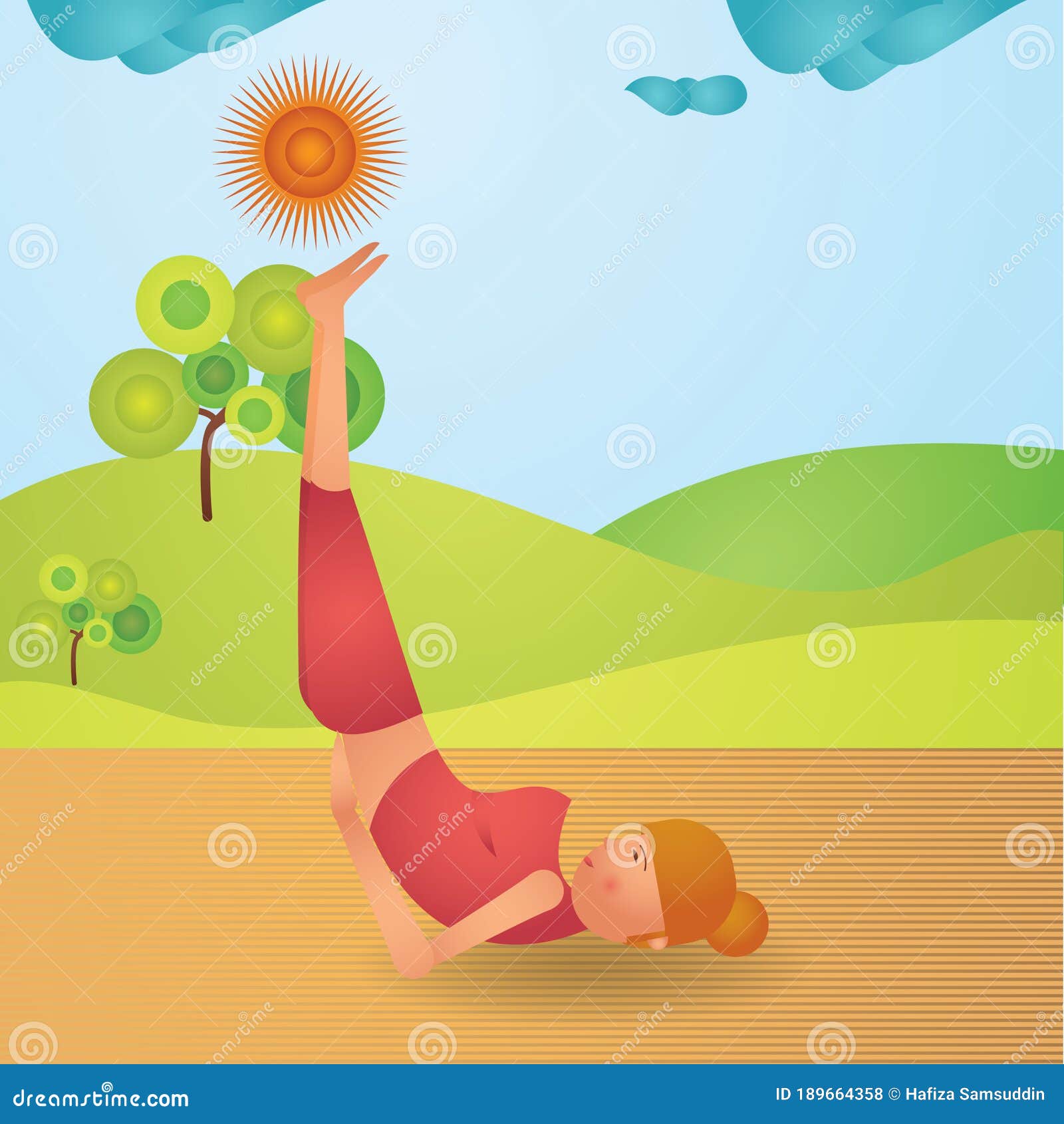 Supported Shoulderstand II Vector Illustration | CartoonDealer.com ...