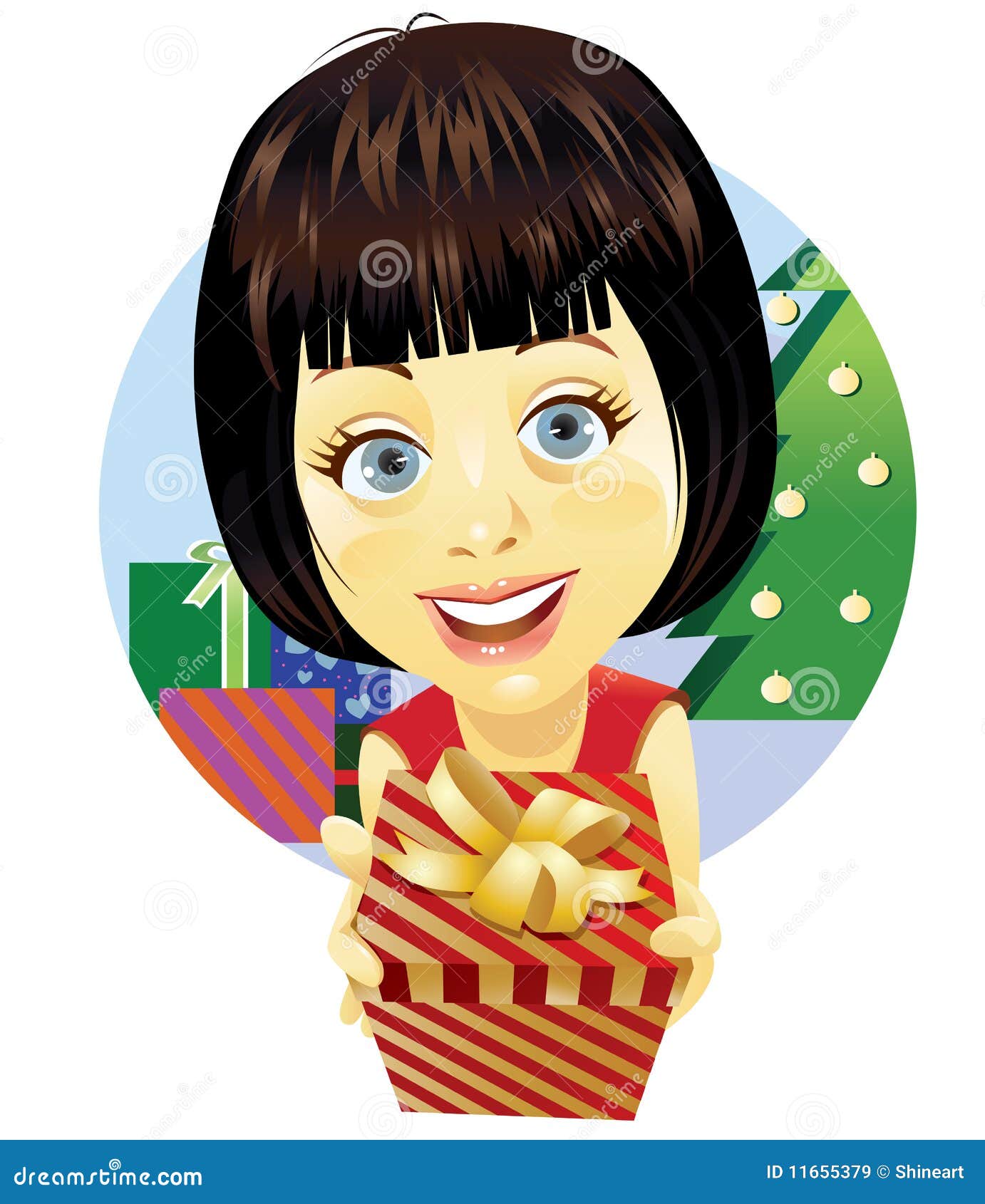 Girl and present stock vector. Illustration of abundance - 11655379