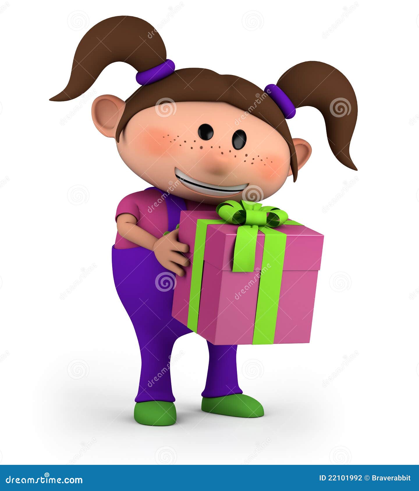 Girl with present stock illustration. Illustration of female - 22101992