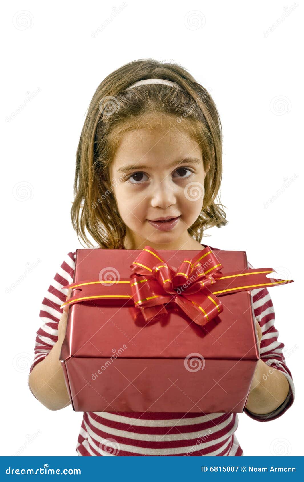 Girl with present stock image. Image of birthday, positive - 6815007