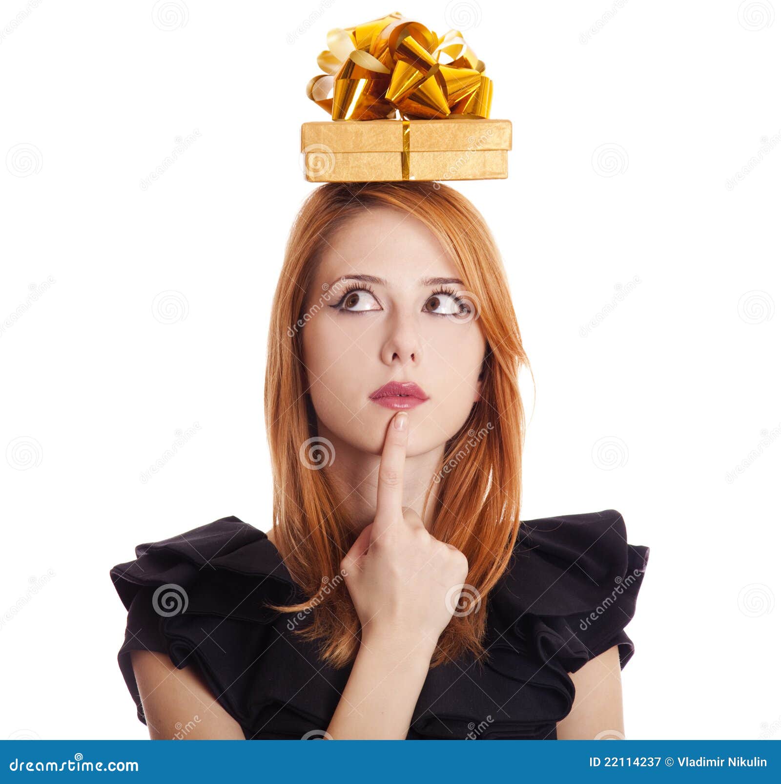Girl with Present Box Over Head Stock Image - Image of beauty, urban ...