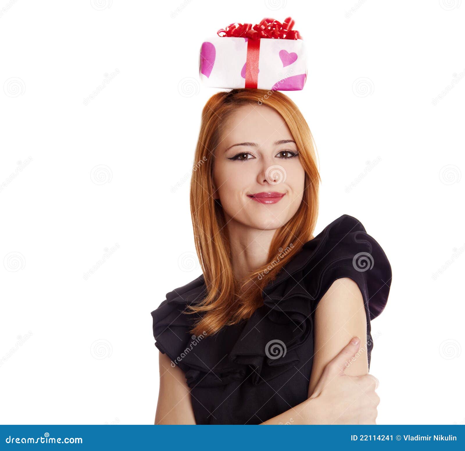 Girl with Present Box Over Head. Stock Image - Image of ukrainian ...