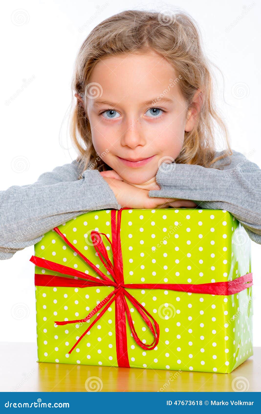 Girl with present stock photo. Image of child, pleasant - 47673618