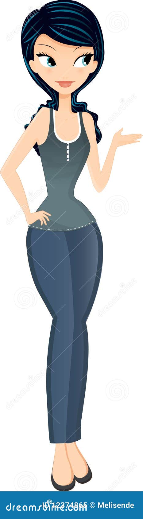 Girl presenting stock illustration. Illustration of beautiful - 12374865