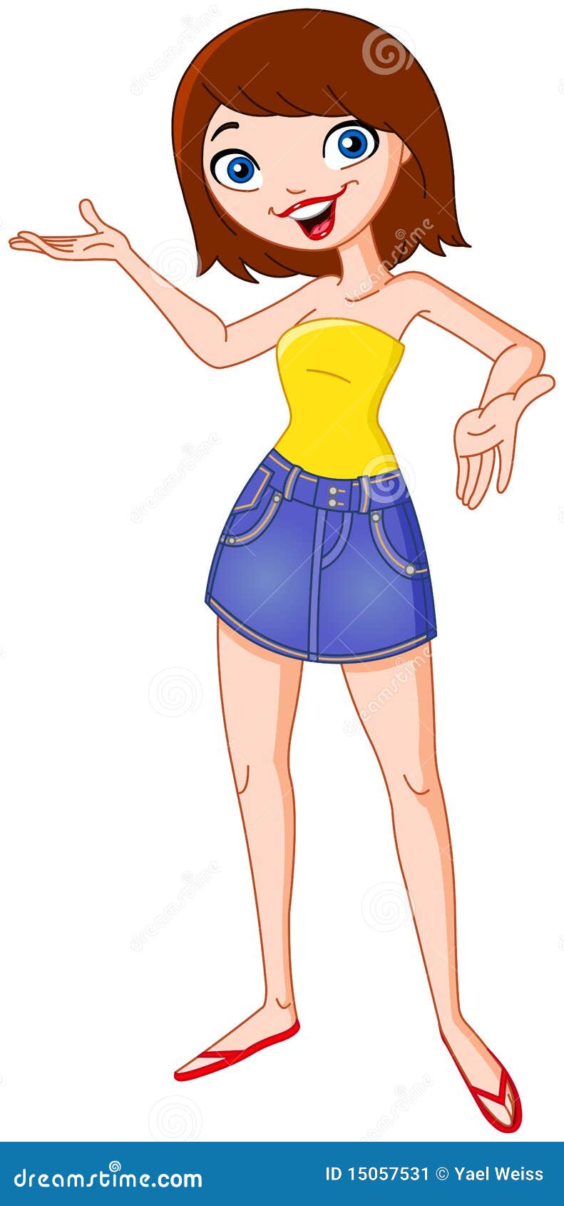 Girl presenting stock vector. Illustration of cartoon - 15057531