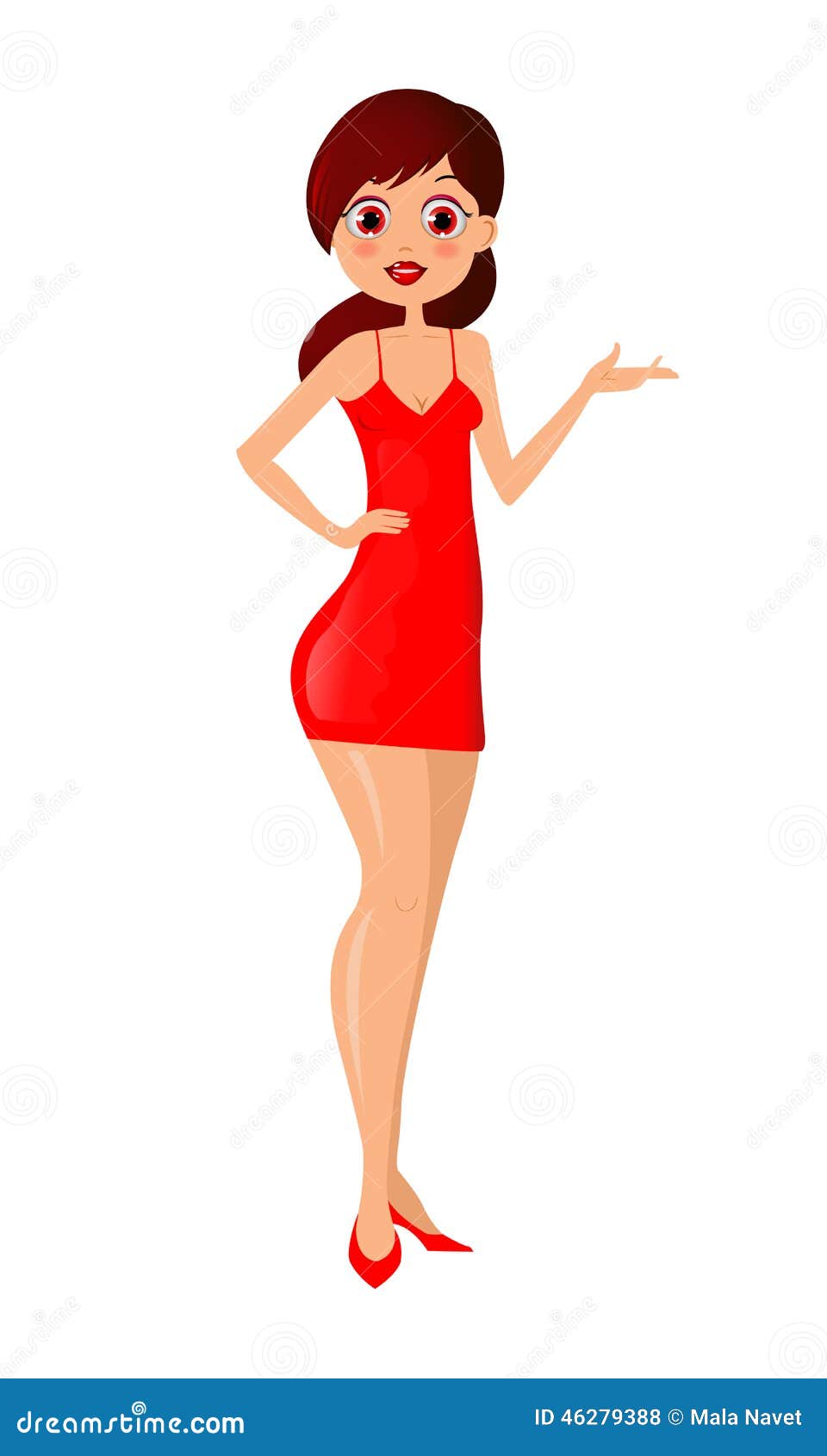 Girl with presenting stock illustration. Illustration of copy - 46279388
