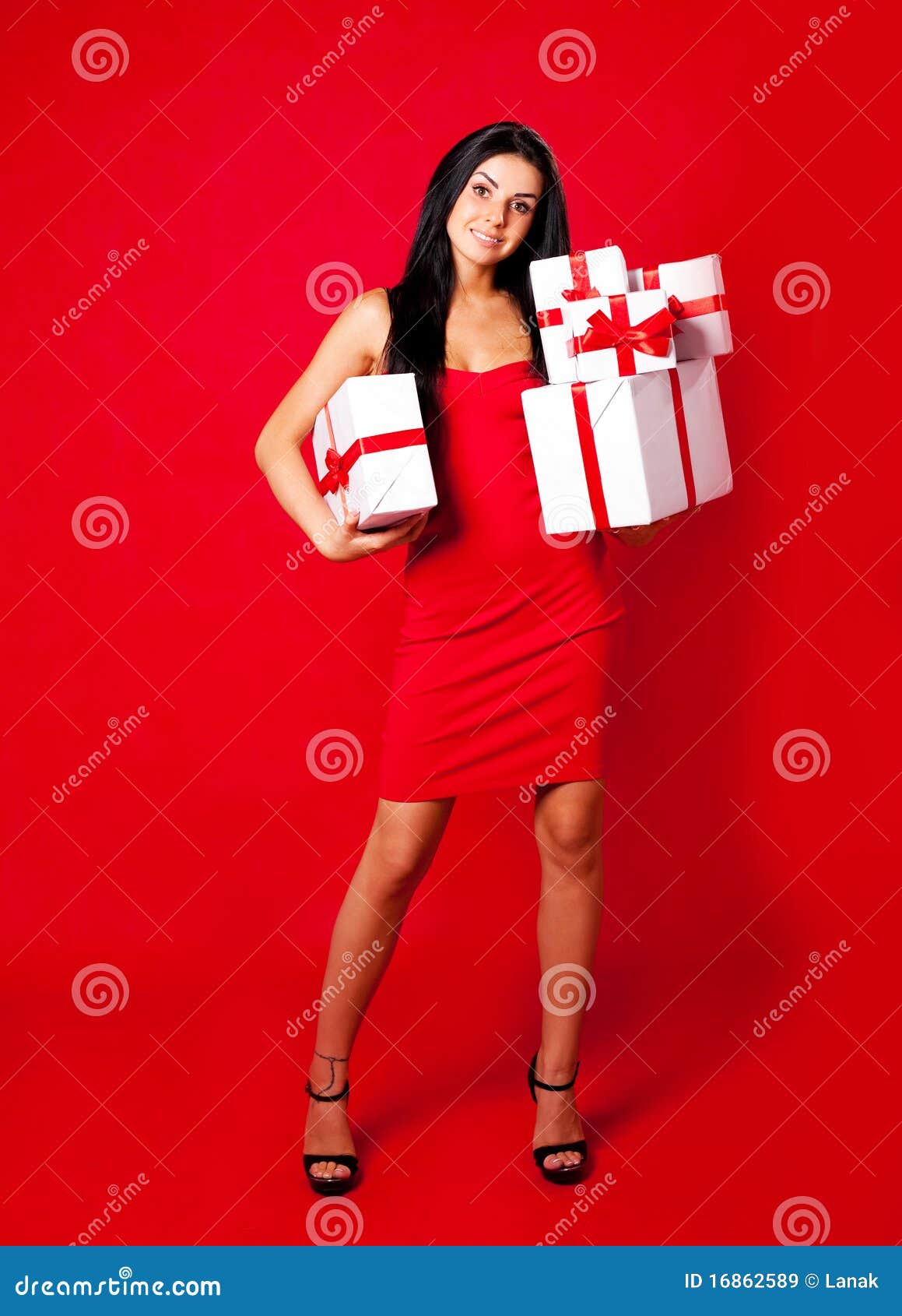 Girl with presents stock image. Image of celebrate, girl - 16862589