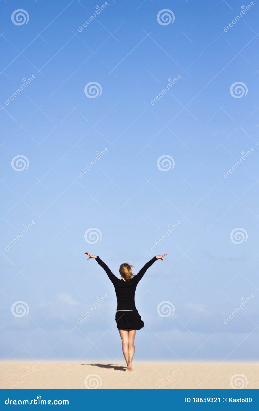 Girl pretending to fly stock image. Image of female, landscape - 18659321