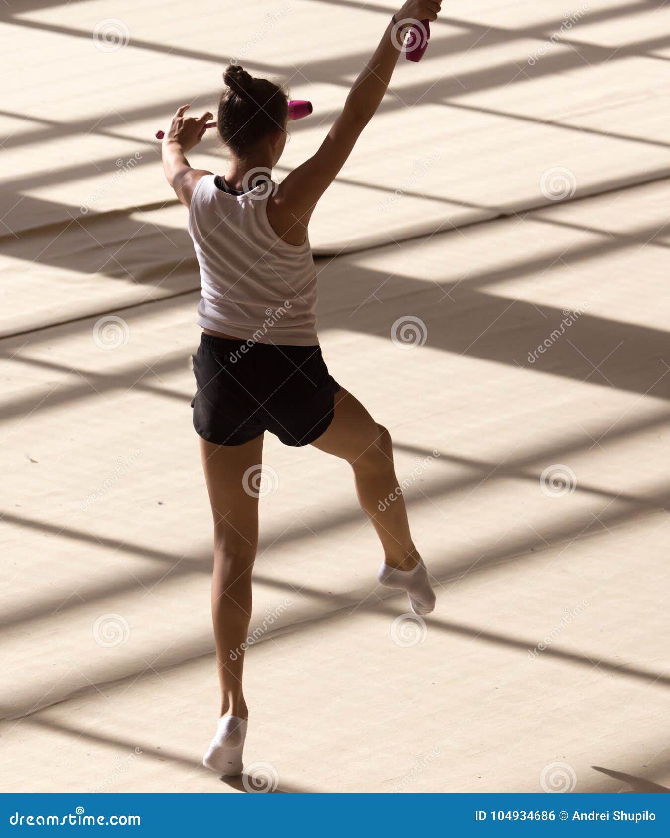 Girl on a Professional Gymnast in the Hall Editorial Photo - Image of ...