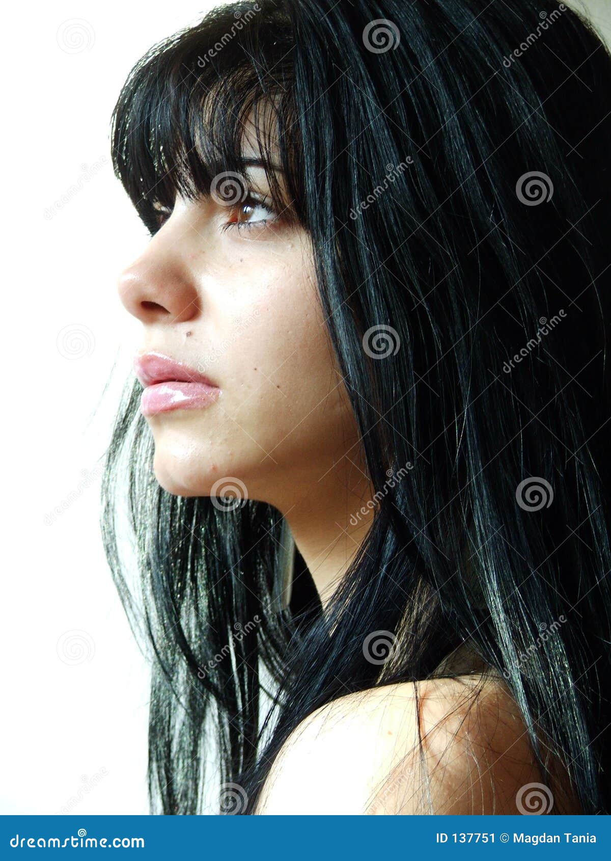 Girl profile stock image. Image of young, women, hair, woman - 137751