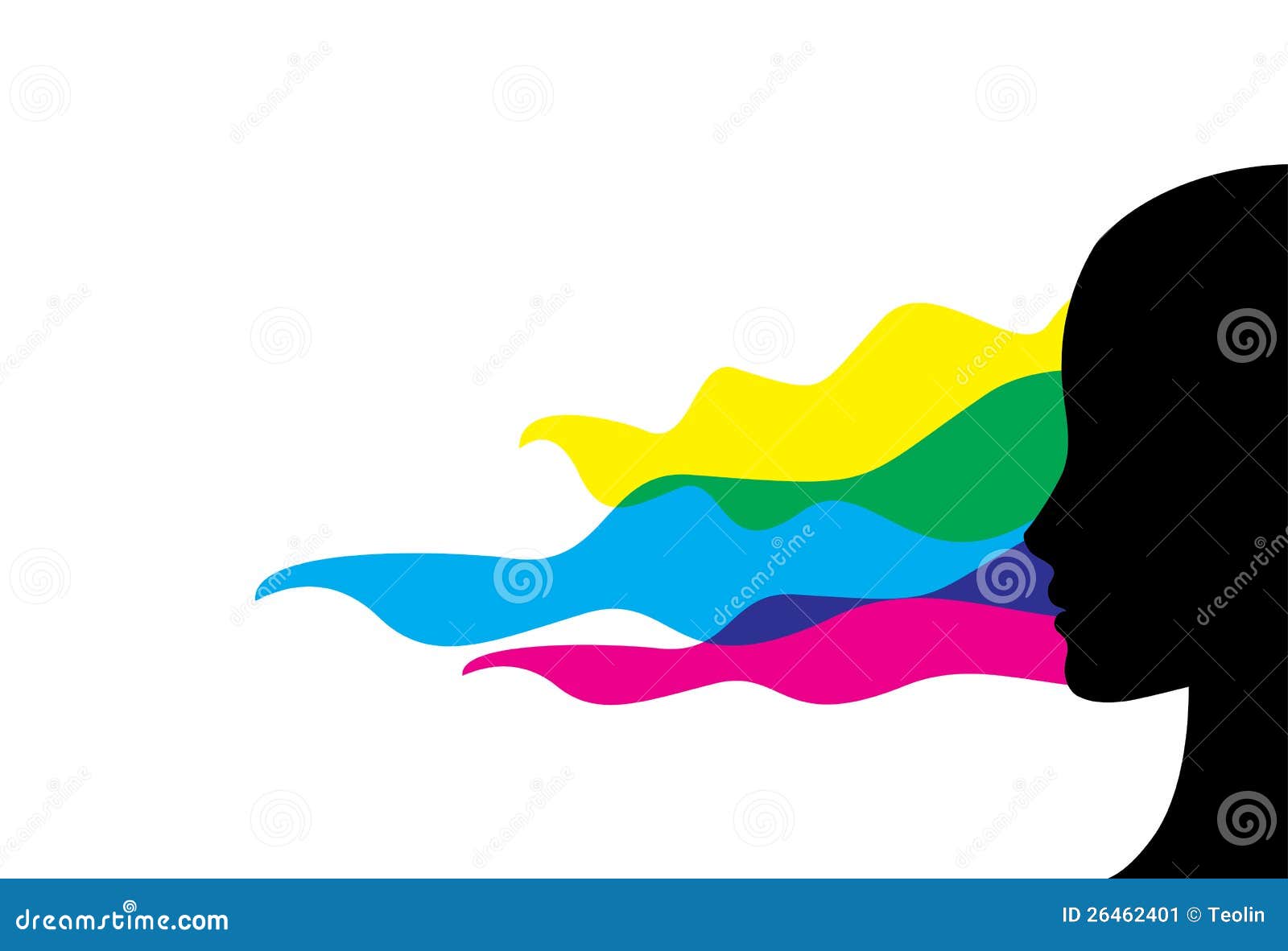 Girl Profile in Cmyk Colours Stock Vector - Illustration of cyan ...