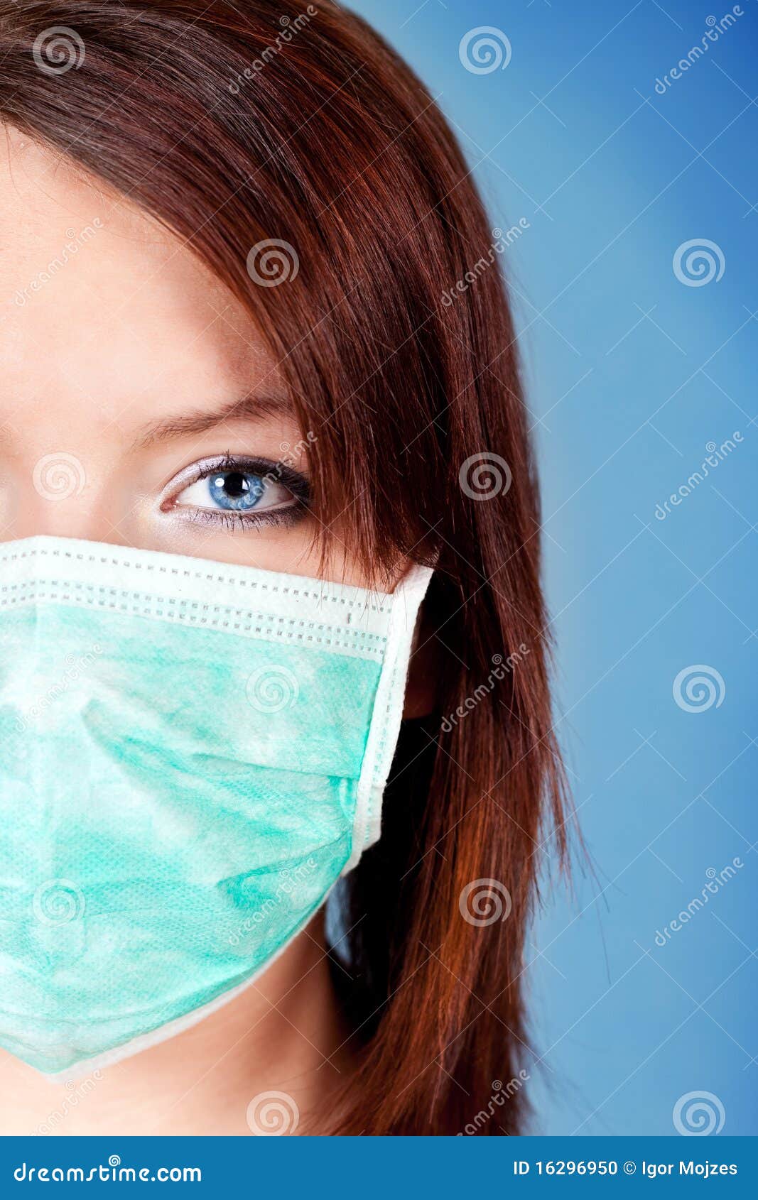 Girl with protection mask stock photo. Image of medicine - 16296950