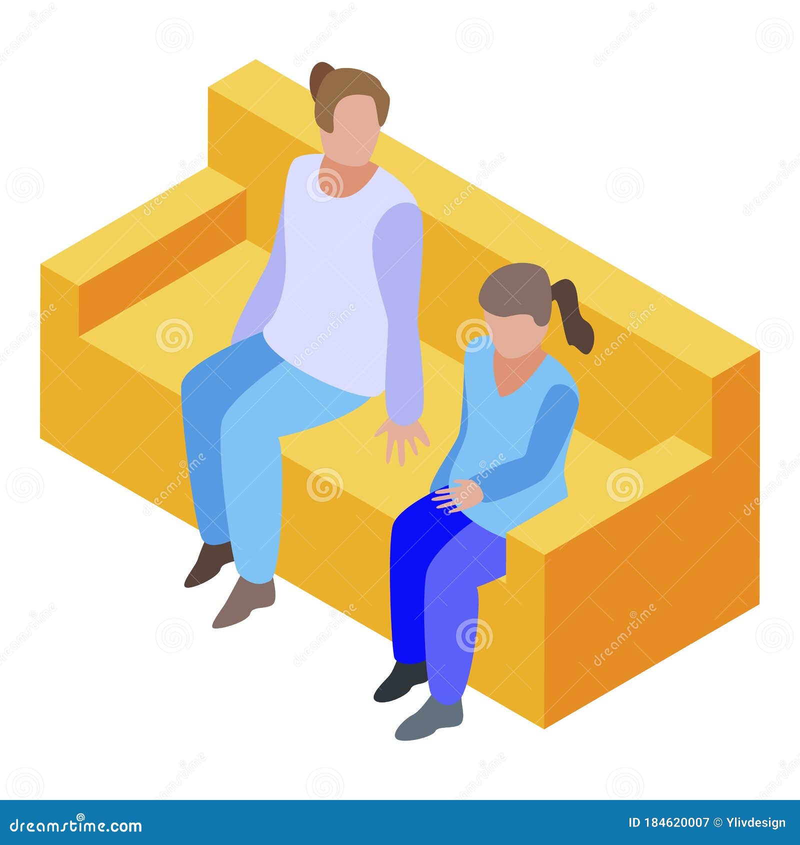 Girl at Psychologist Icon, Isometric Style Stock Vector - Illustration ...