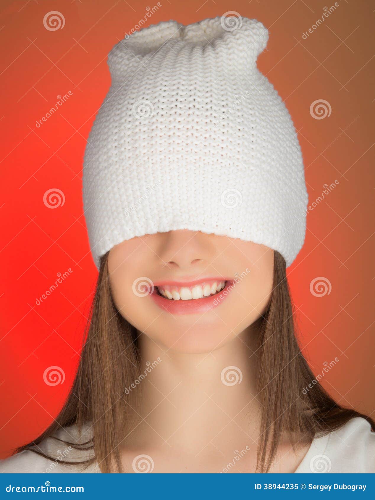 The Girl Pulled My Cap Over Eyes Stock Image - Image of lifestyles ...