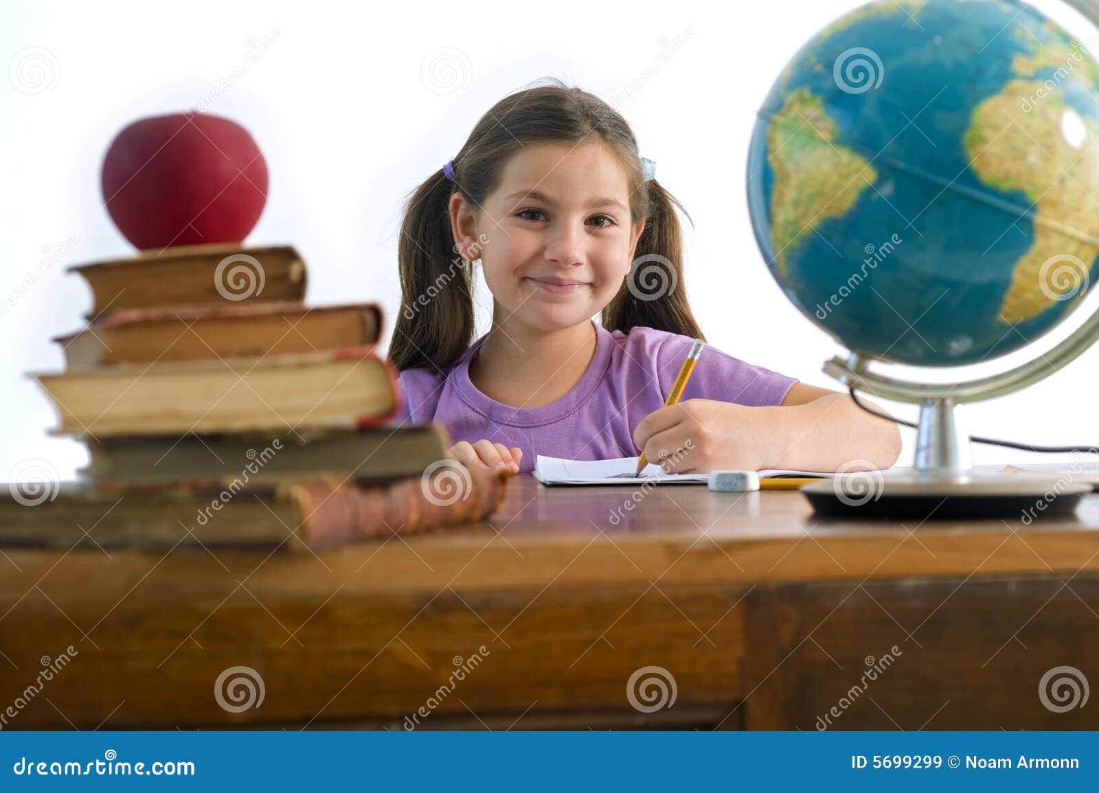 Girl Pupil On Yellow Background. Back To School. Emotional School Girl ...