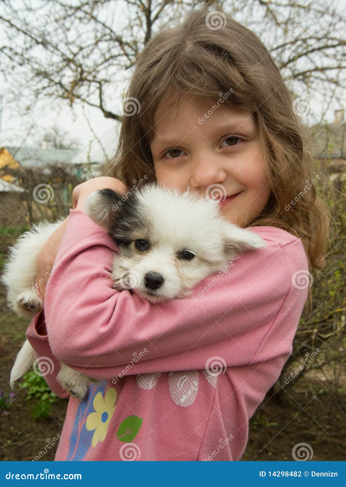 Girl and puppy stock photo. Image of person, puppy, face - 14298482
