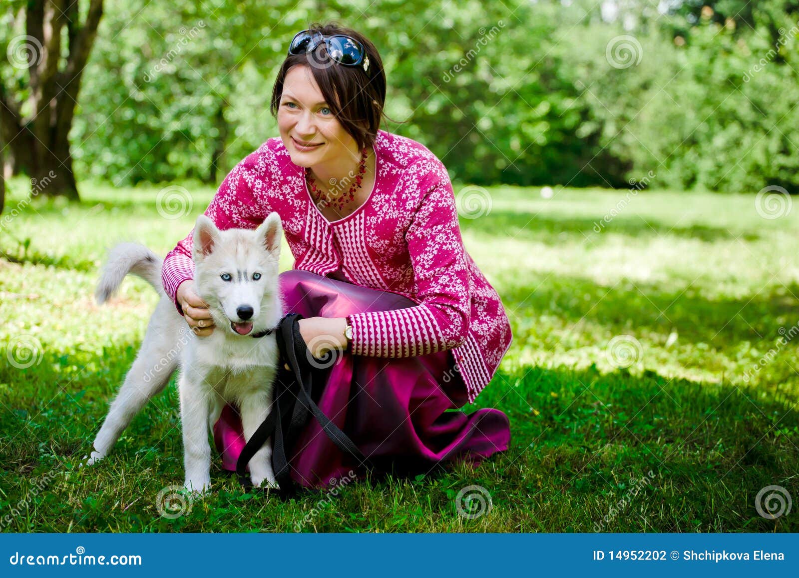 Girl with puppy stock photo. Image of walk, beautiful - 14952202