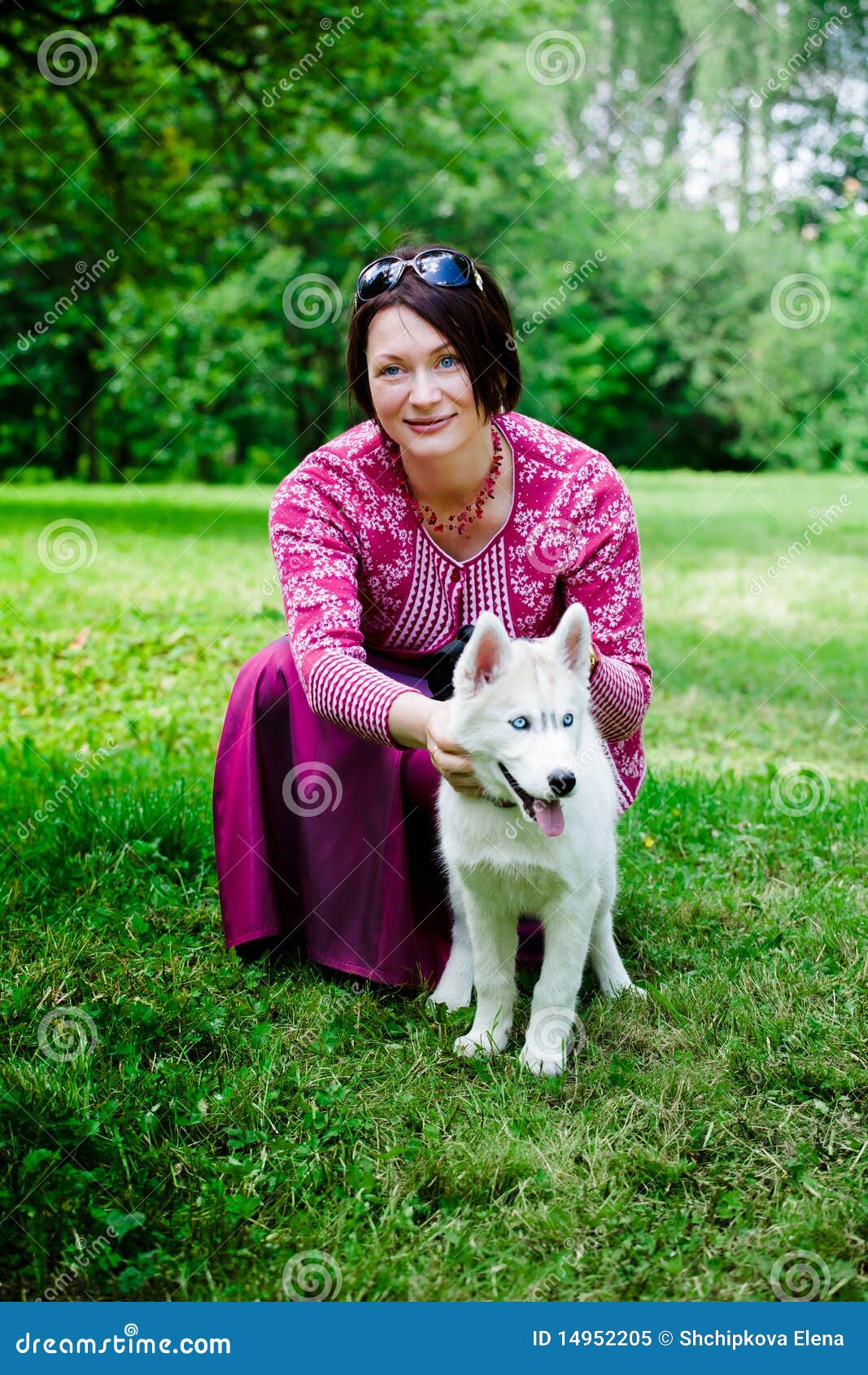 Girl with puppy stock image. Image of beautiful, holds - 14952205