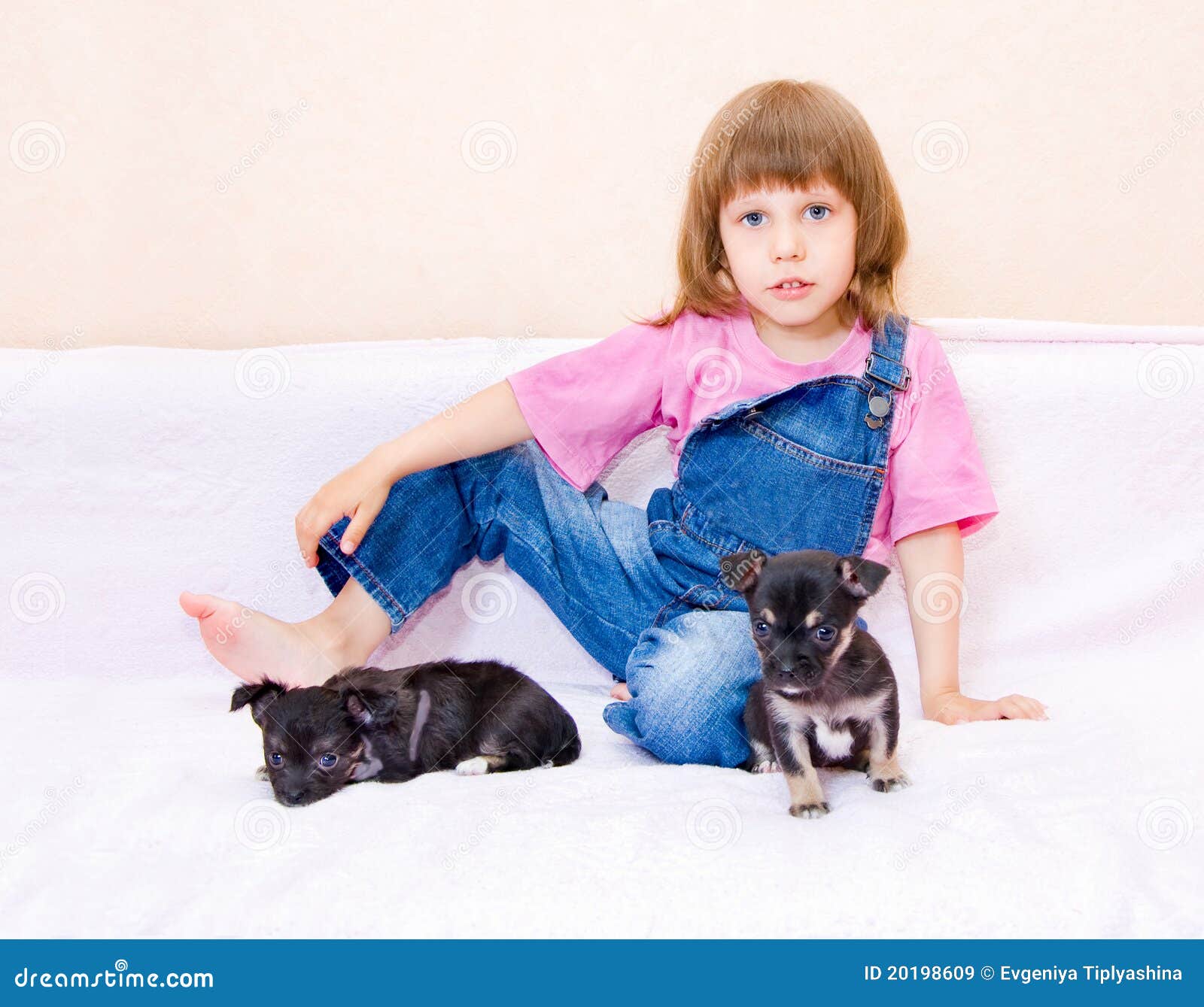 Girl with puppy stock image. Image of care, human, baby - 20198609