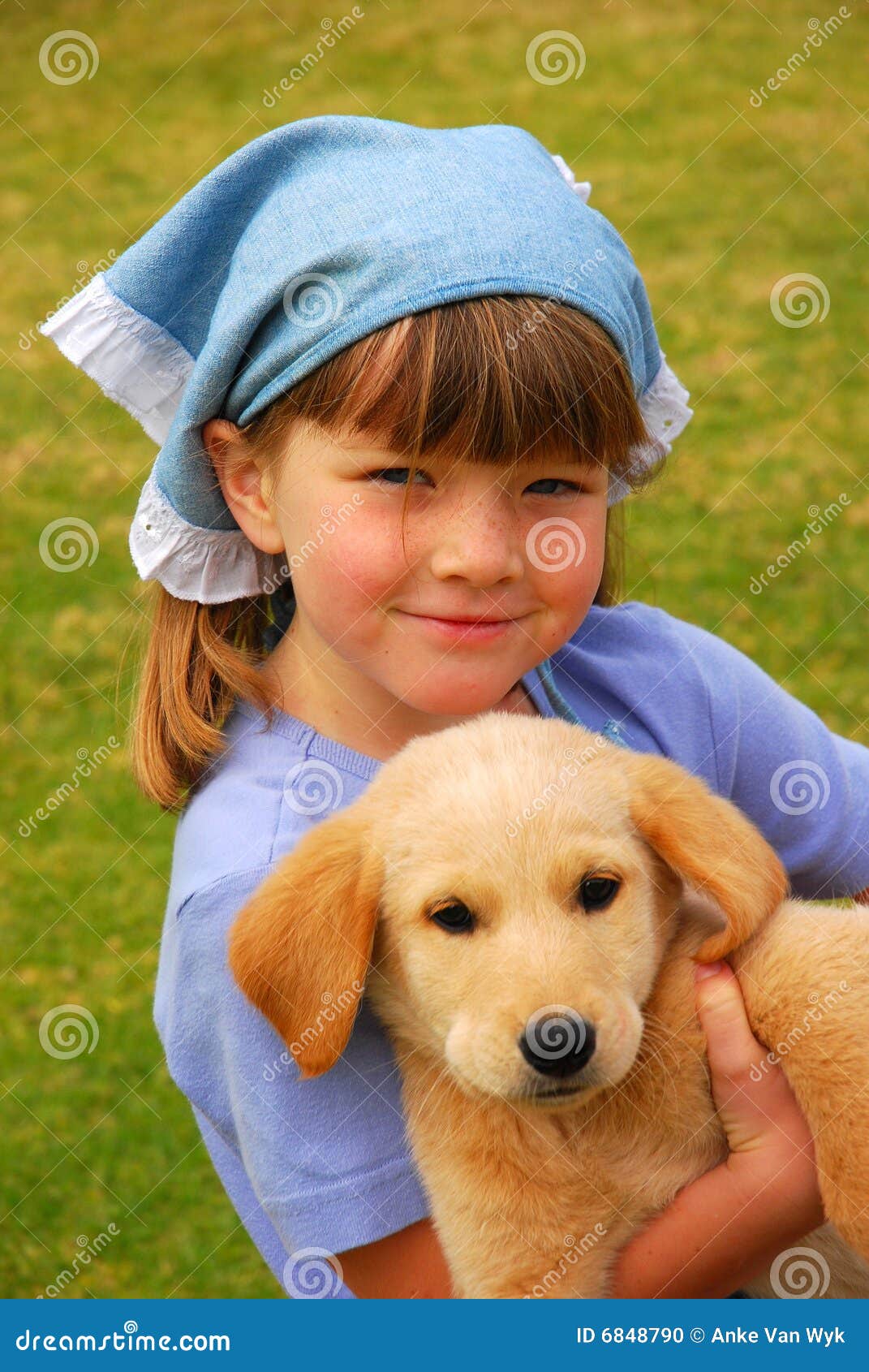 Girl with puppy pet stock photo. Image of caucasian, canines - 6848790